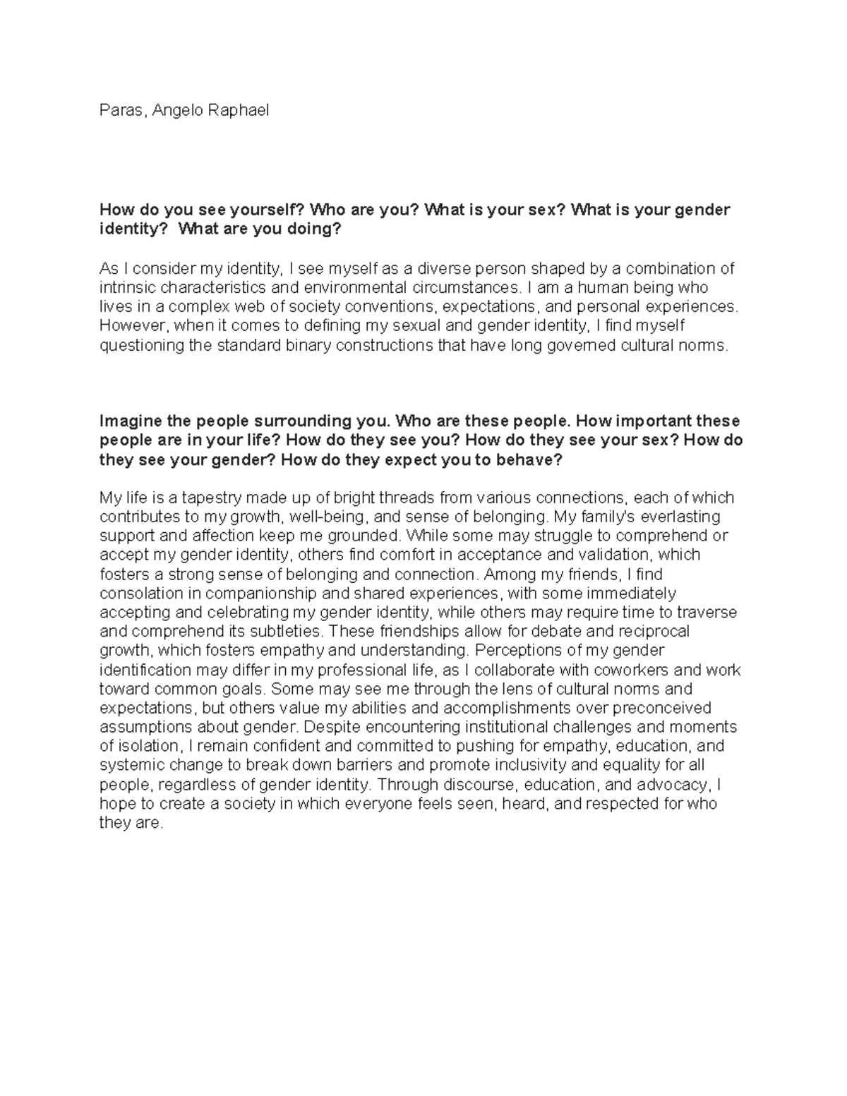 Paras-Insight-Paper - Paras, Angelo Raphael How do you see yourself ...