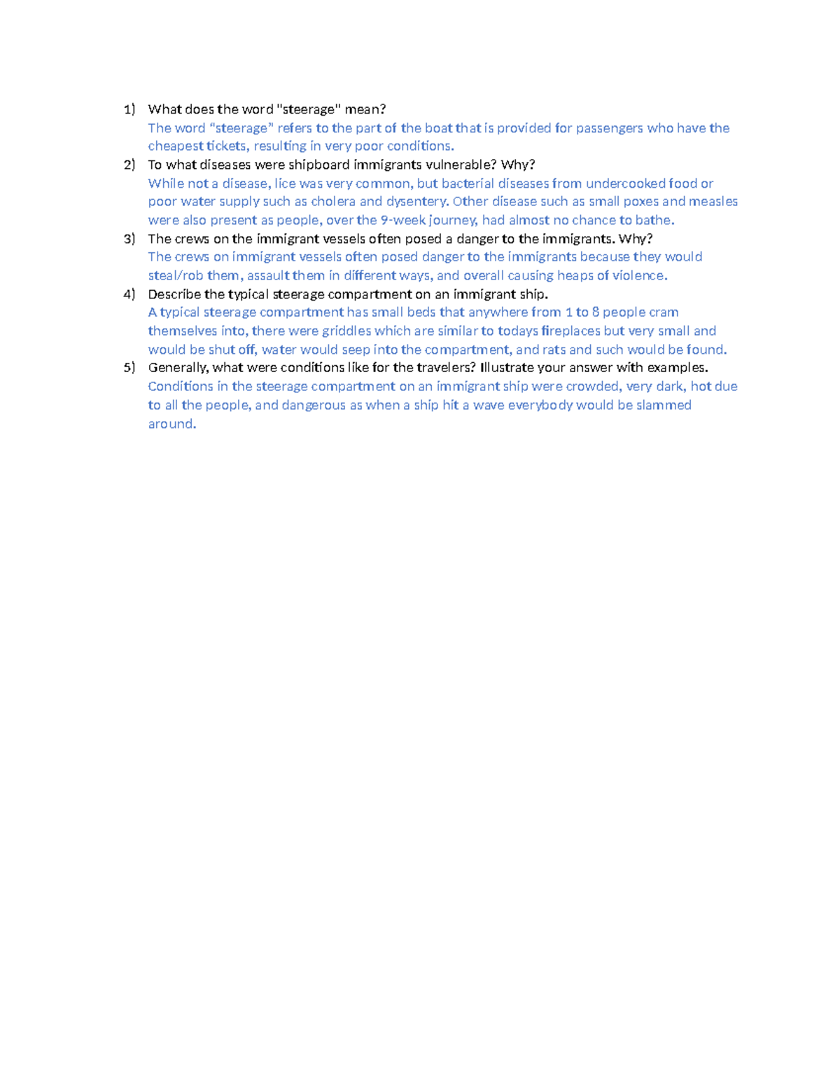 To America Via Hell - Beginning of course class assignment/notes on the ...