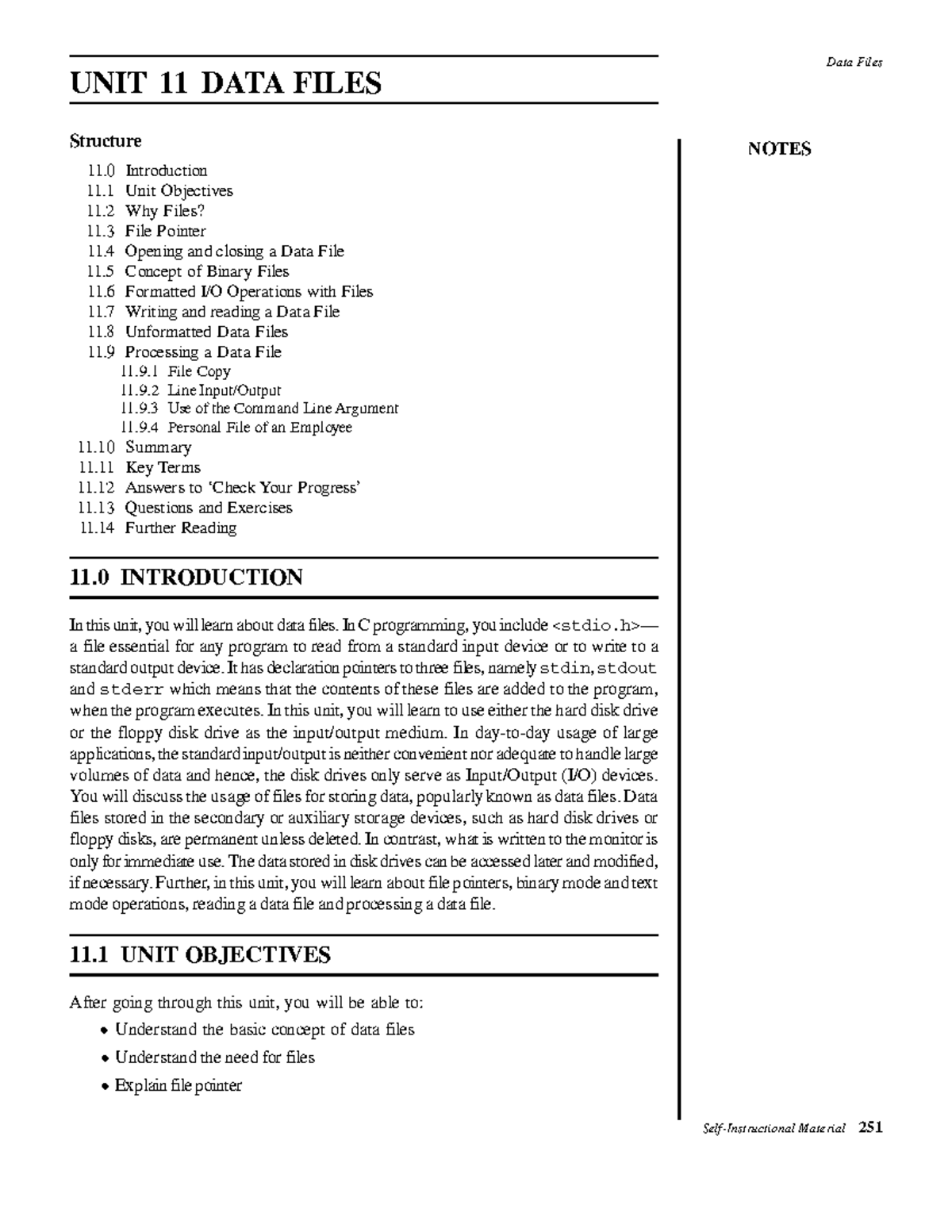 Unit 11 Data Files - Lecture notes 1,3 - NOTES UNIT 11 DATA FILES ...