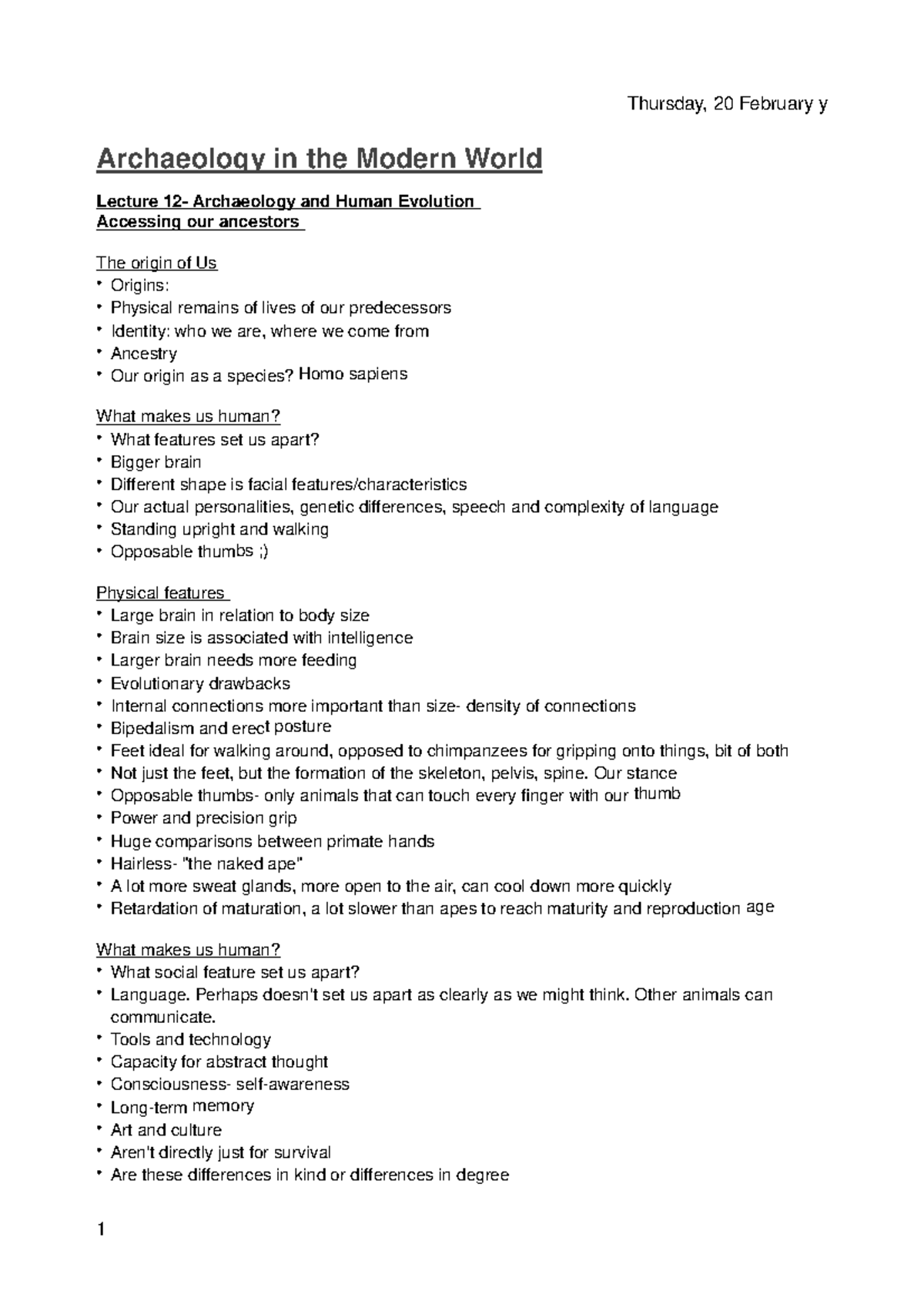 Archaeology Lecture 12 - Archaeology in the Modern World Lecture 12 ...