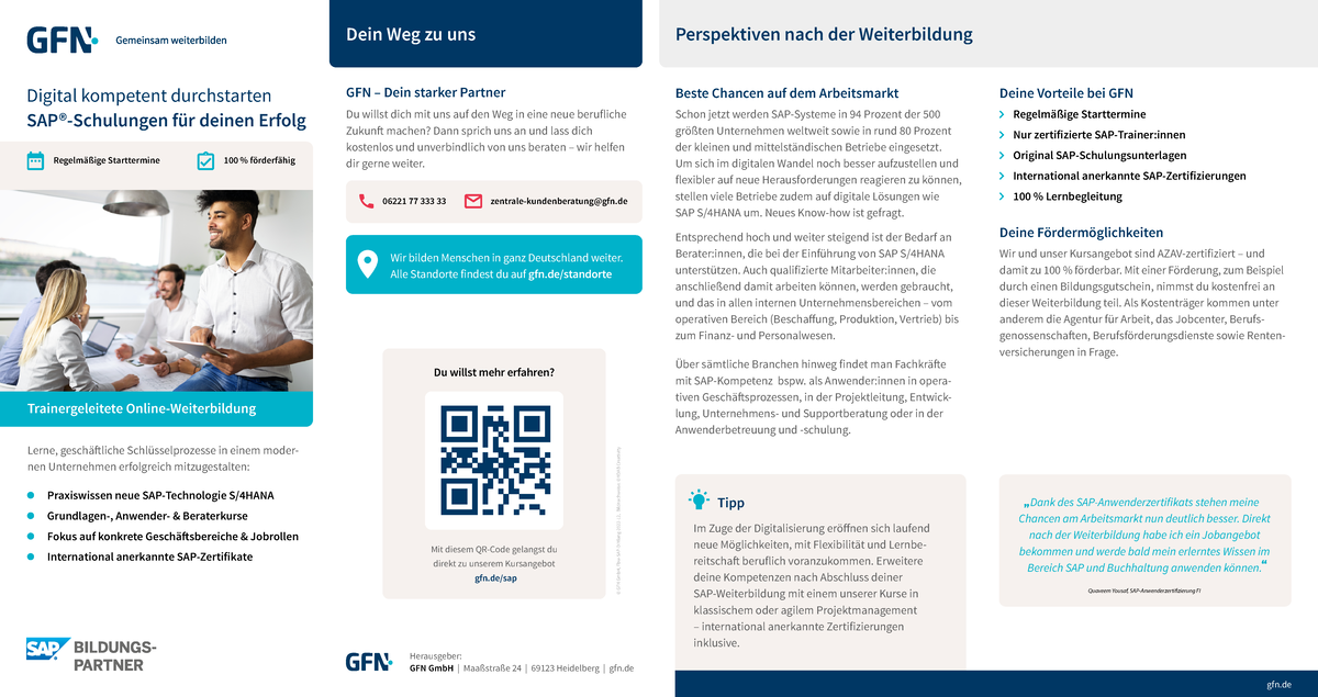 Gfn-flyer-sap web - Wir bilden Menschen in ganz Deutschland weiter ...