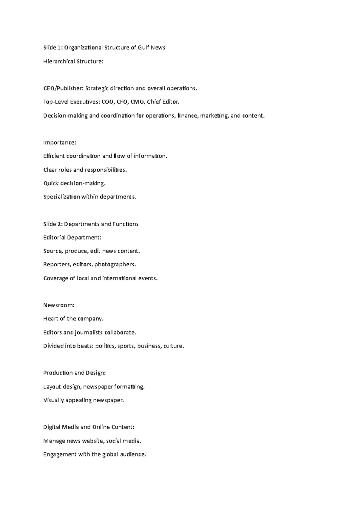 Slides - Org structure - notes - International Business Management ...