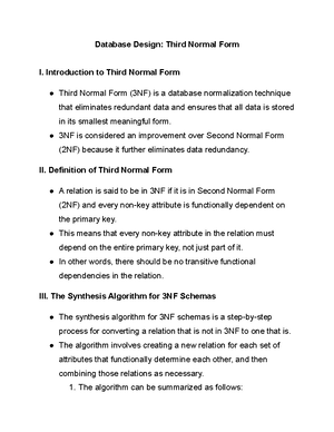 Database Design Design of Relational Database Schemas Anomalies Decomposing Relations Boyce-Codd ...
