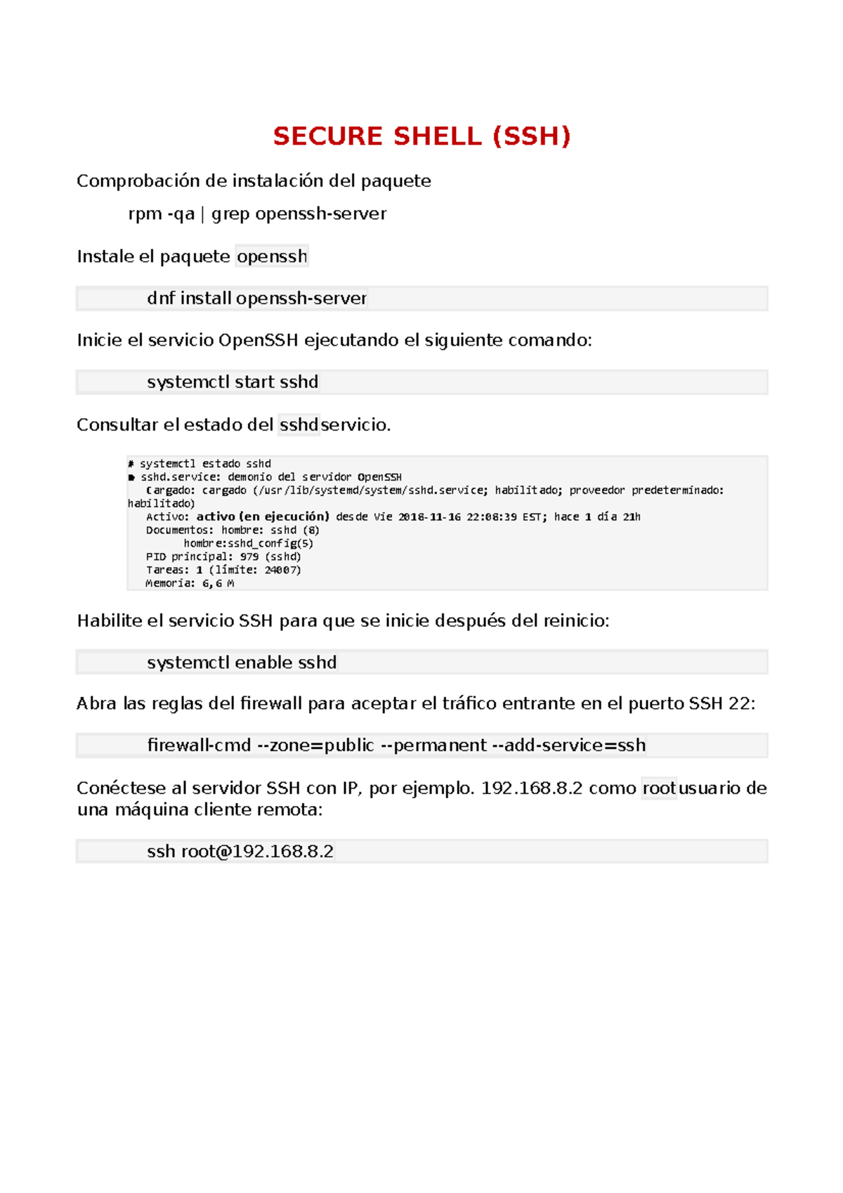 11.- Servicio SSH - SECURE SHELL (SSH) Comprobación de instalación del ...