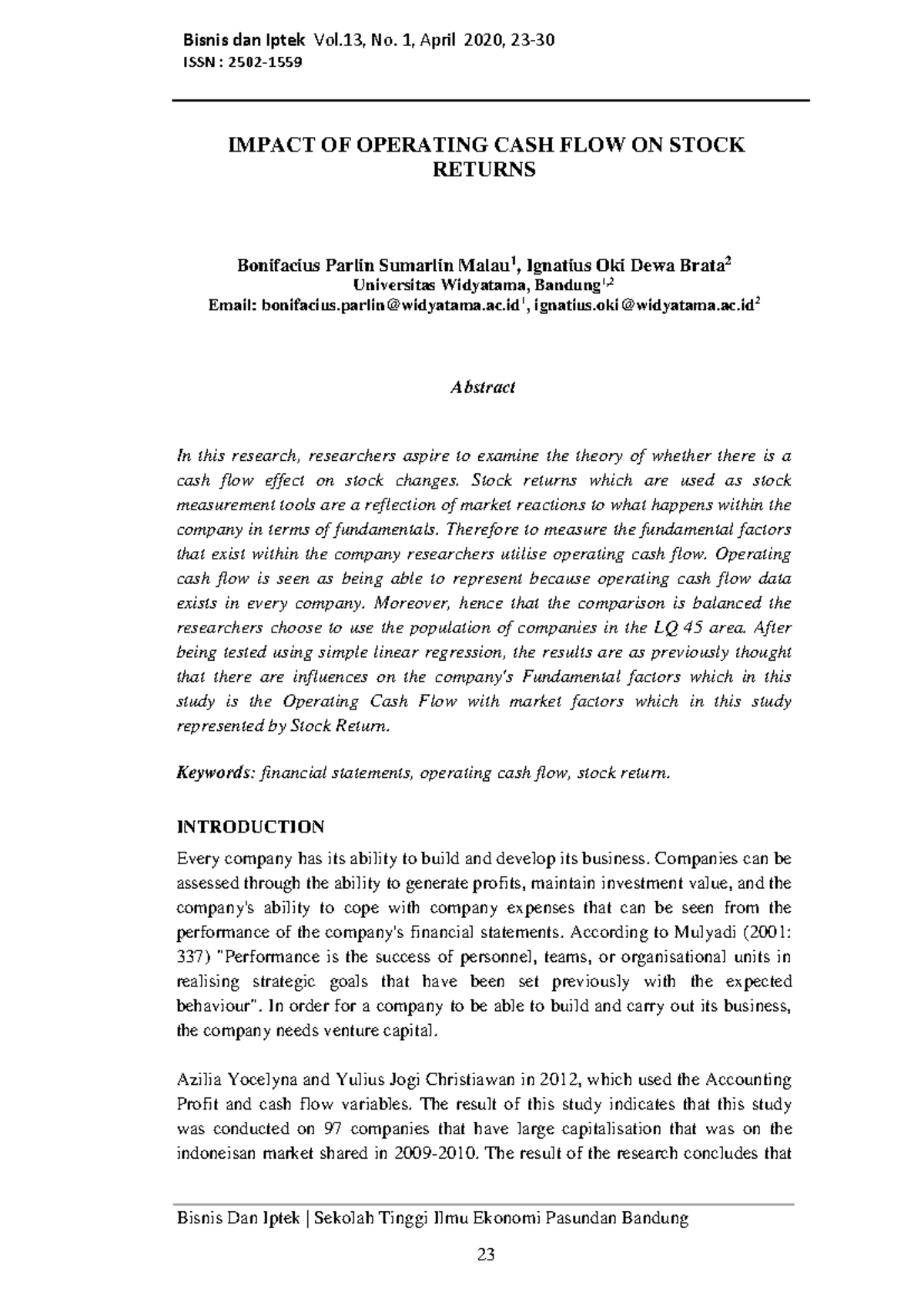143-File Utama Naskah-2715-1-10-20230921 - Malau, Impact of Operating ...