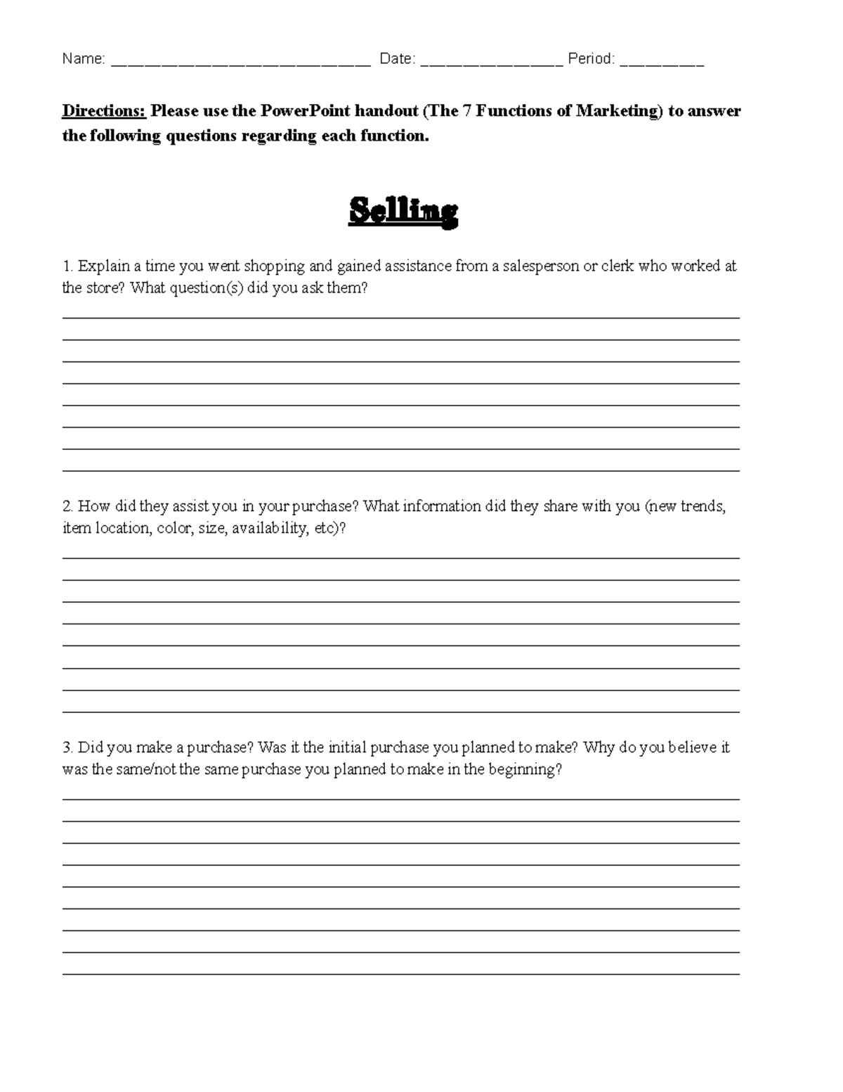 Functions of Marketing Quiz - Studocu