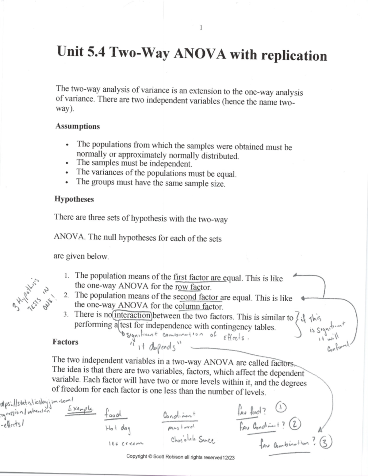 5.4 Notes two way anova - stat 217 - Studocu