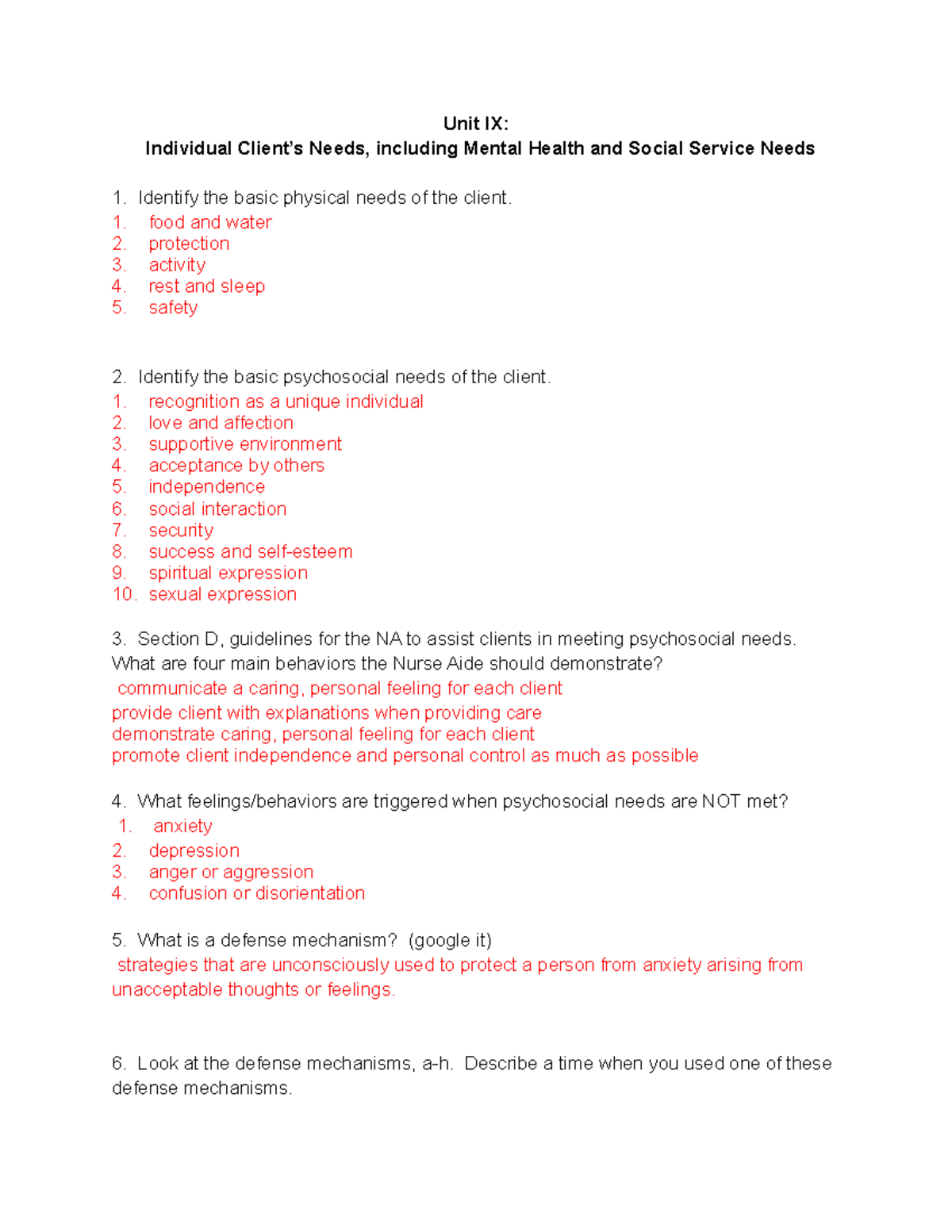 Unit IX. - Assignment with the correct answers for unit 9. - Unit IX ...
