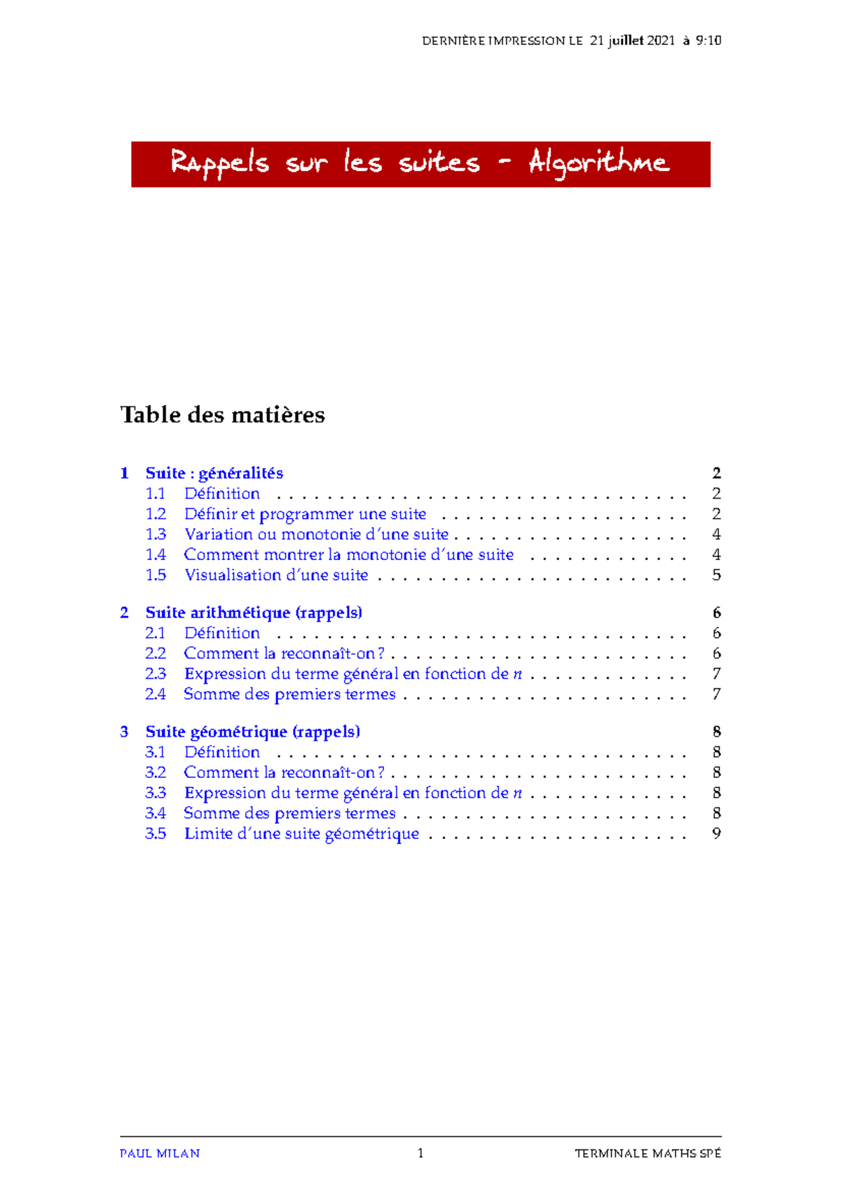 01 cours rappels suites algorithme - Rappels sur les suites ...