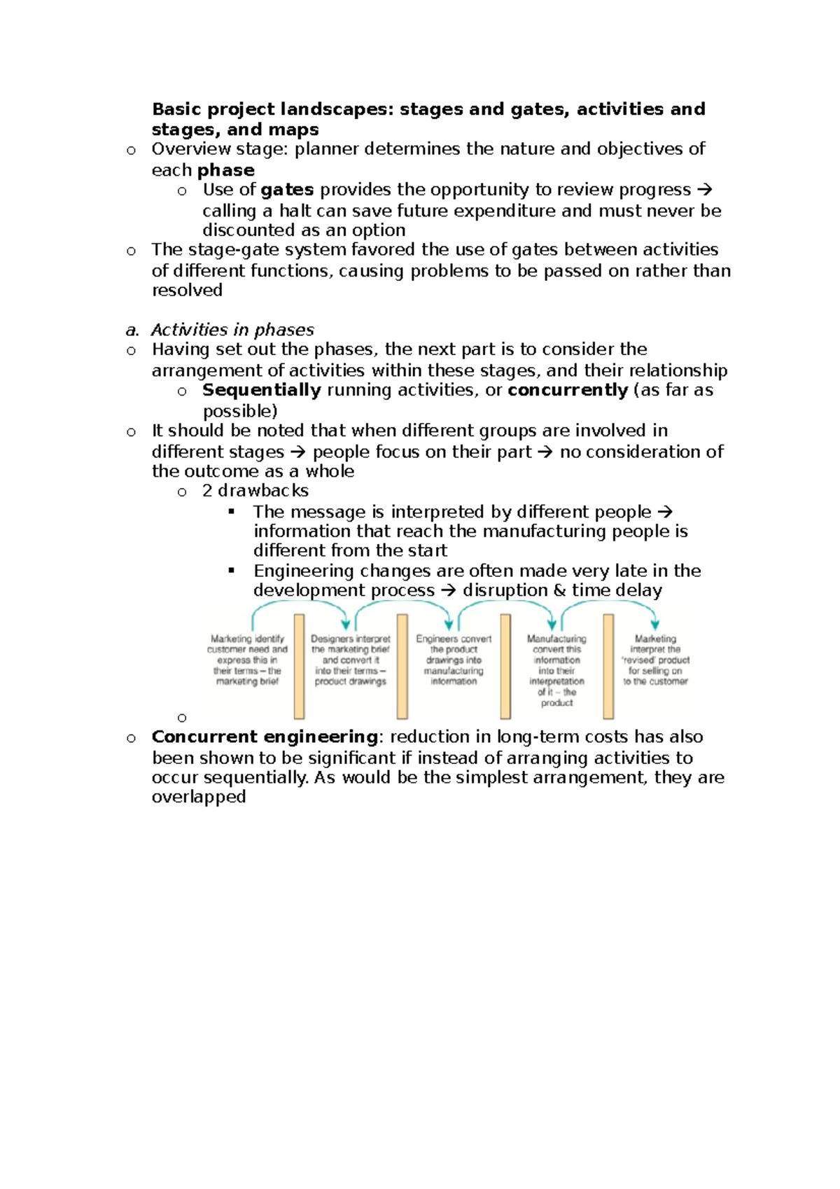 Basic project landscapes - Activities in phases o Having set out the ...