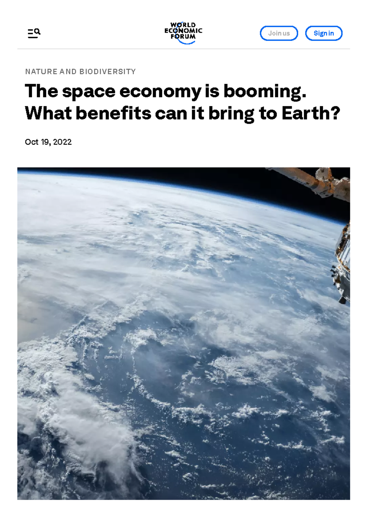 The space economy is booming. How can it benefit Earth World Economic ...