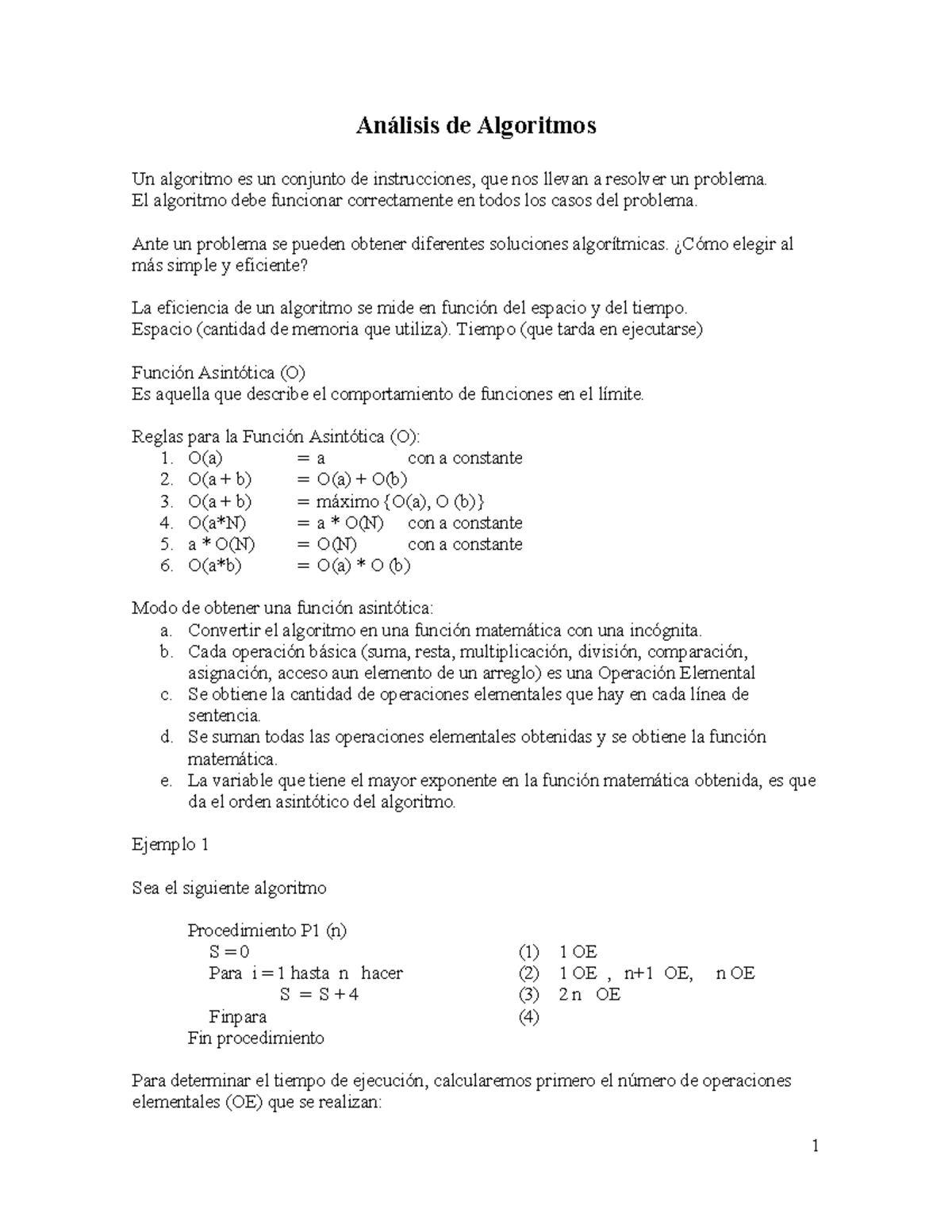 Analisis de Algoritmos LSU - Análisis de Algoritmos Un algoritmo es un ...