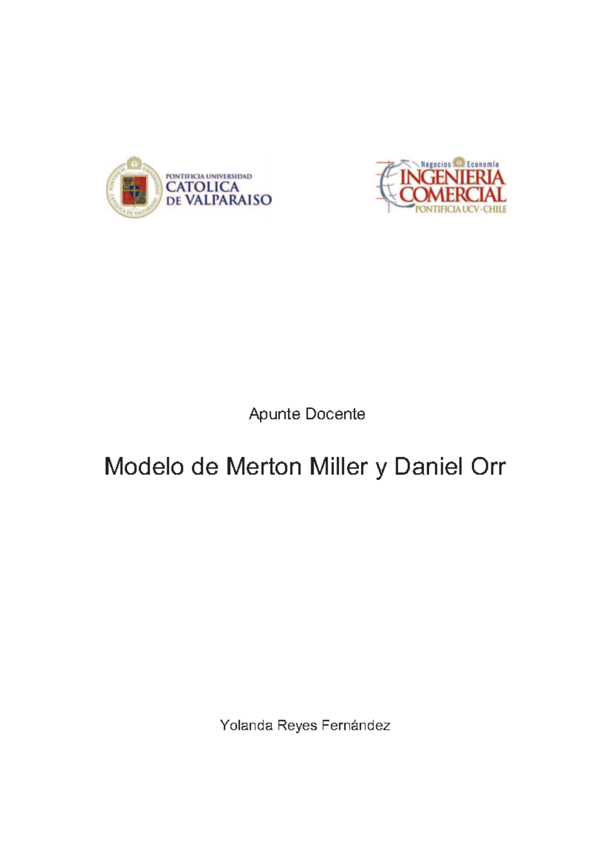 Apunte docente modelo de miller y orr - Apunte Docente Modelo de Merton ...