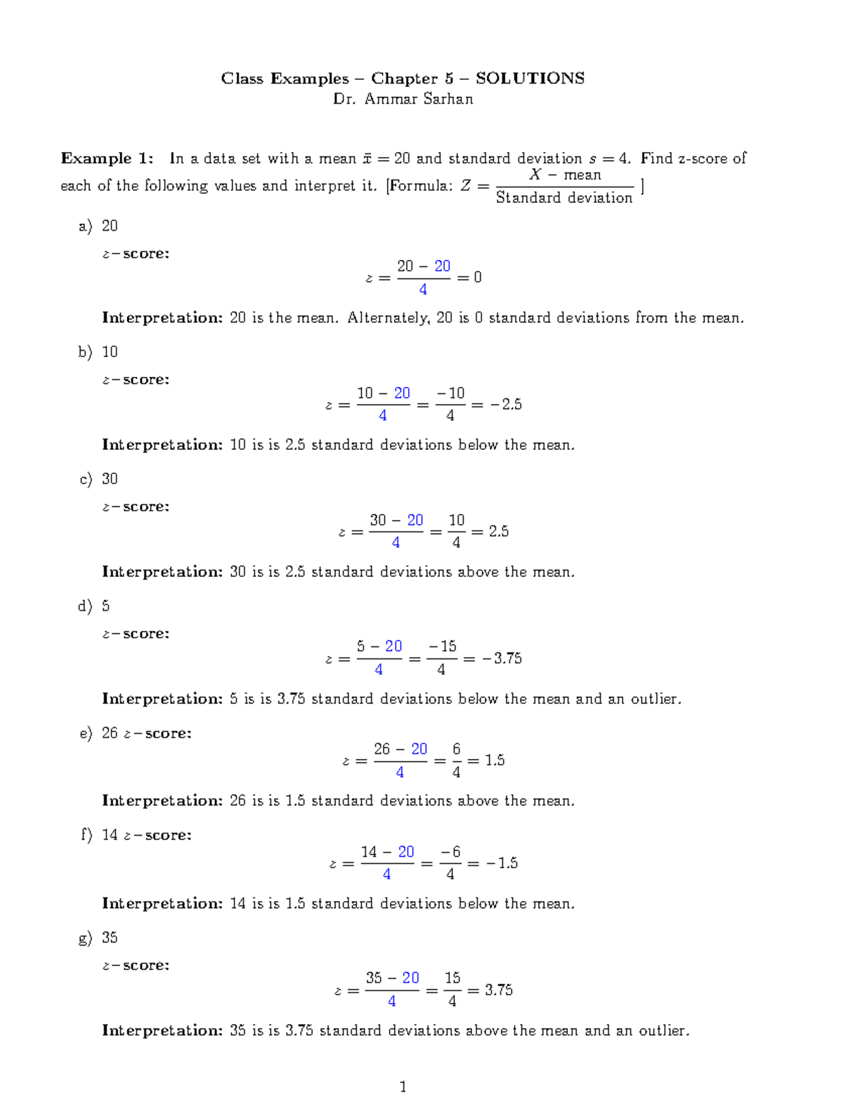 Class Examples on ch 5 Solution 1 - Class Examples – Chapter 5 ...