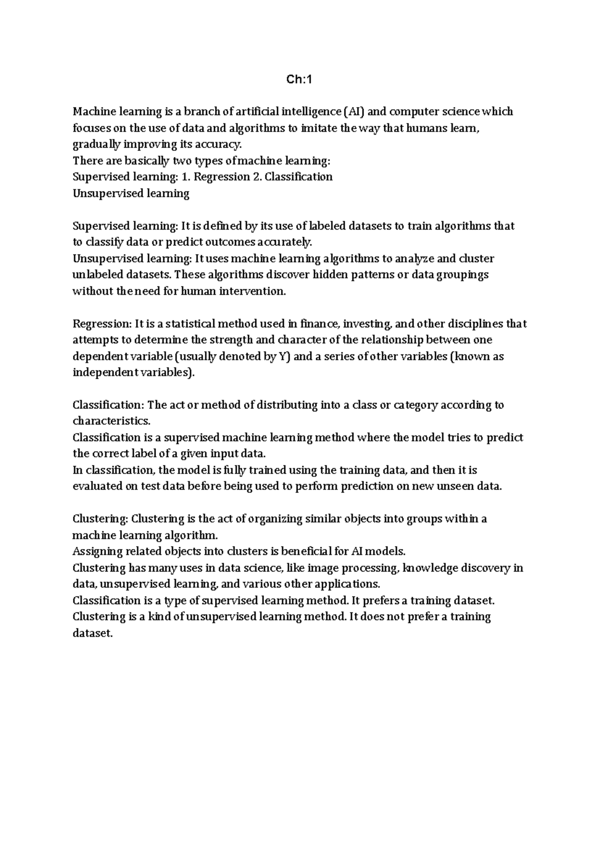 Aiml qb - Artificial Intelligence - Ch: Machine learning is a branch of ...