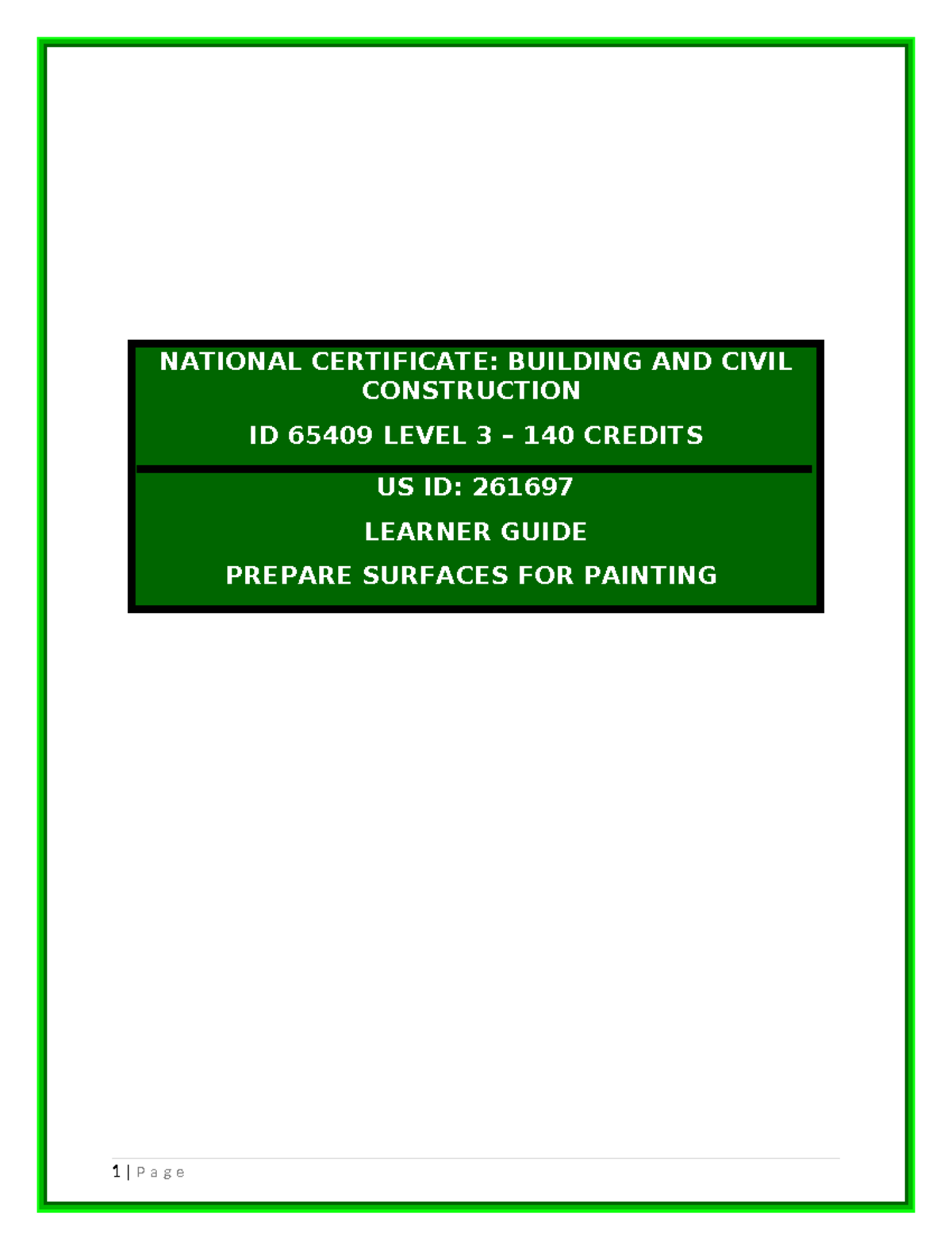 Painting Specialisation - Learner Guide - NATIONAL CERTIFICATE ...