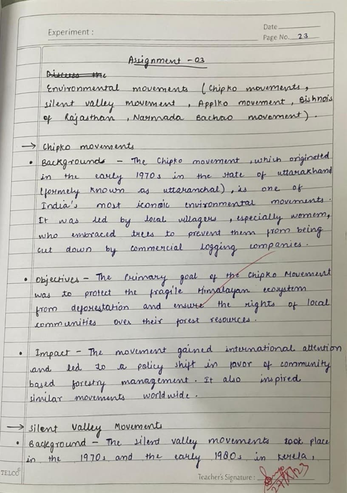 Assignment 3 - Evs syllabus - Date Experiment: Page No. 23 Assignment ...