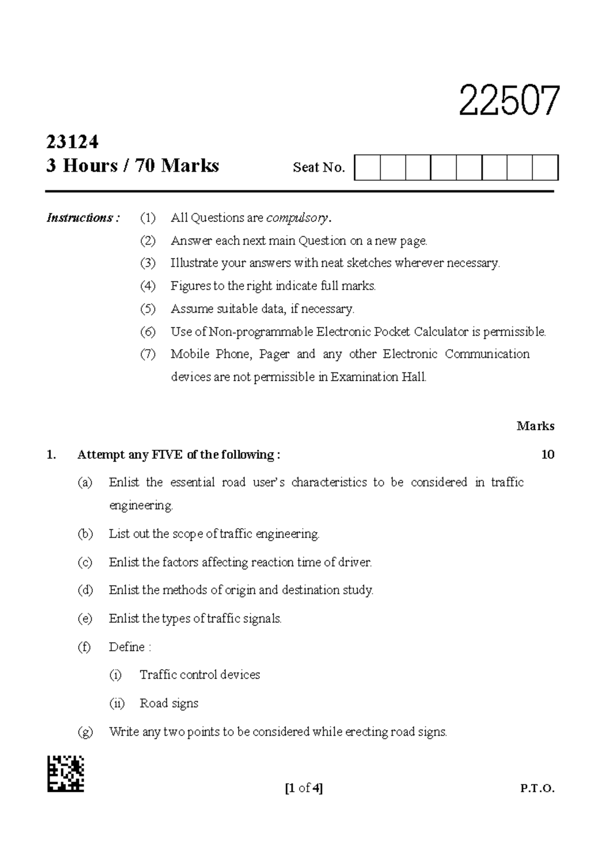 22507-2023-Winter-question-paper[Msbte study resources] - 22507 [1 of 4] P.T. 23124 3 Hours / 70 ...