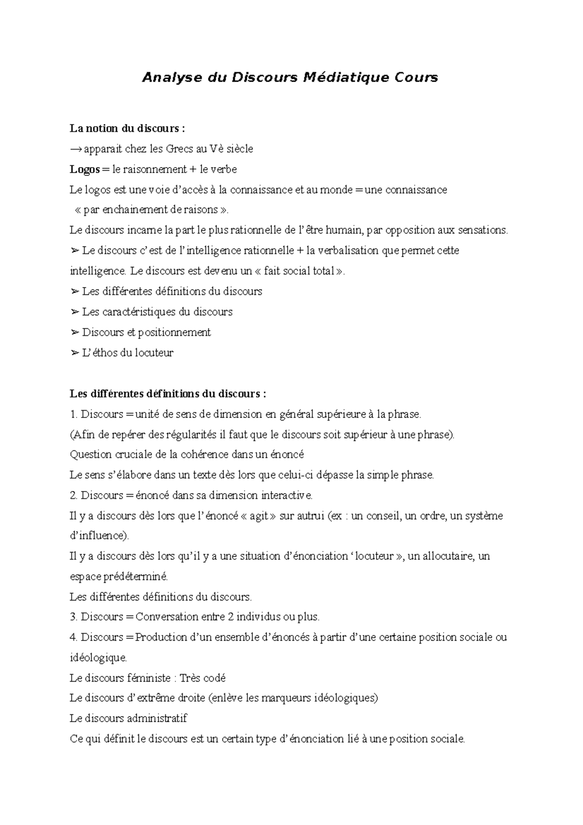 Analyse du Discours Médiatique - Analyse du Discours Médiatique Cours ...