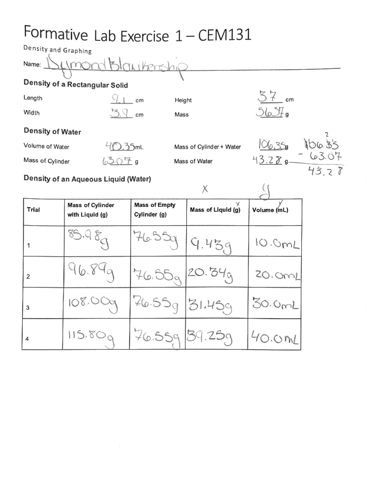 2021-11-03 16-45 Formative Lab Exercise 1 - CEM-131 - Studocu