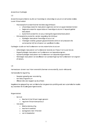 Hoorcollege aantekeningen - Lichamelijk functioneren 1 Inhoud Les ...