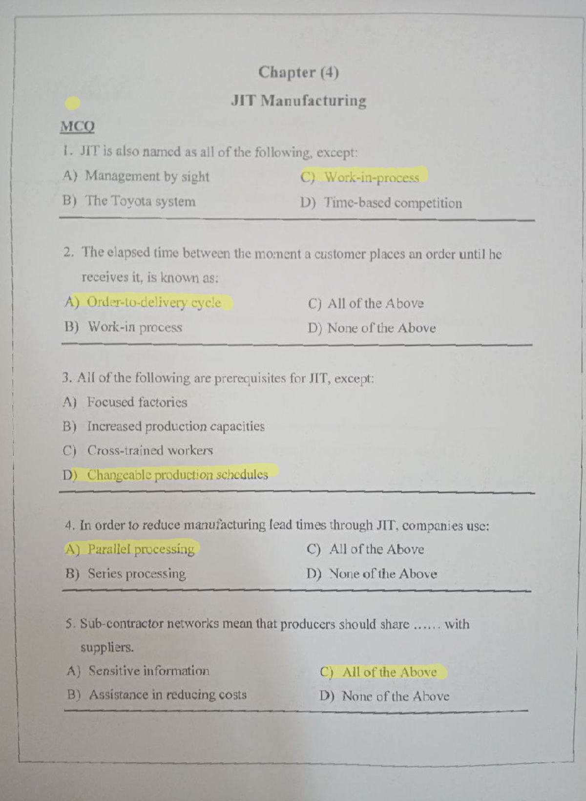 Operation management section 6 ( chapter 4 ) - Management - Studocu