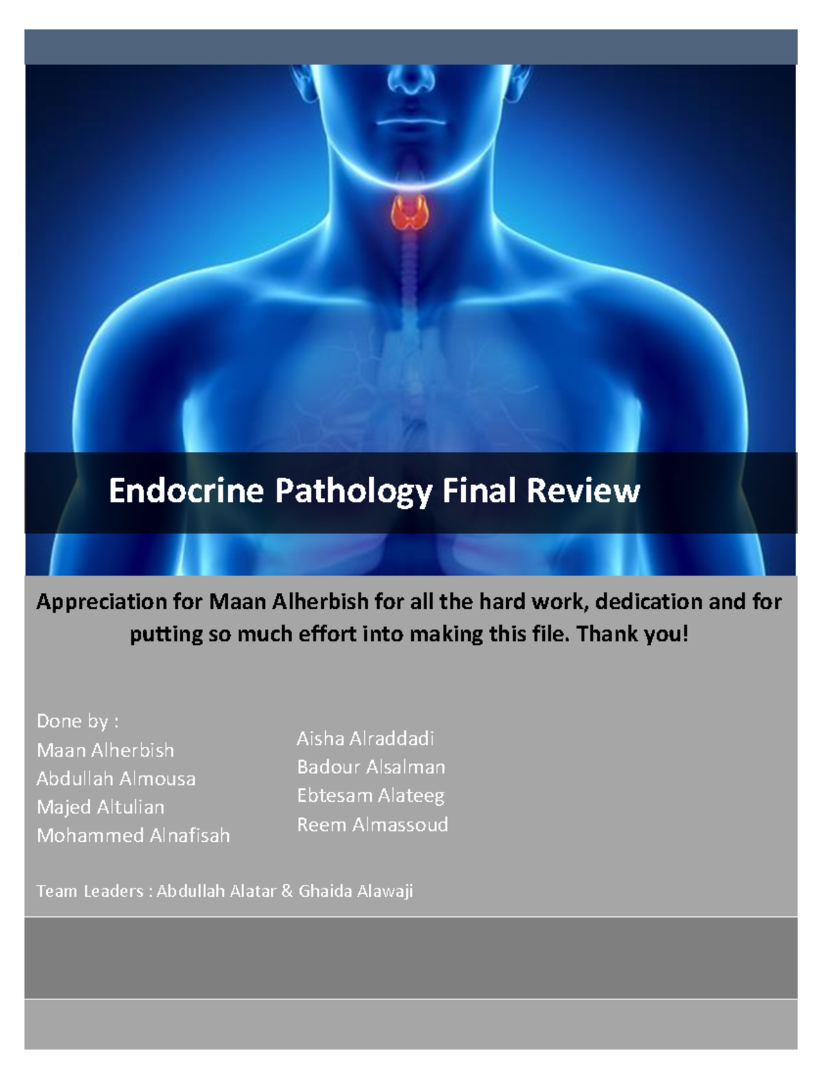 Endocrine Pathology Final Review - Endocrine Pathology Final Review ...