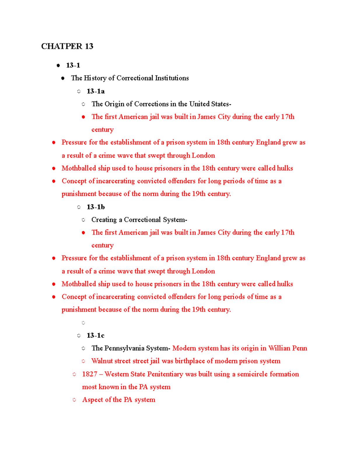 Criminal Justice Notes Chapter 13 - Google Docs - CHATPER 13 13- The ...
