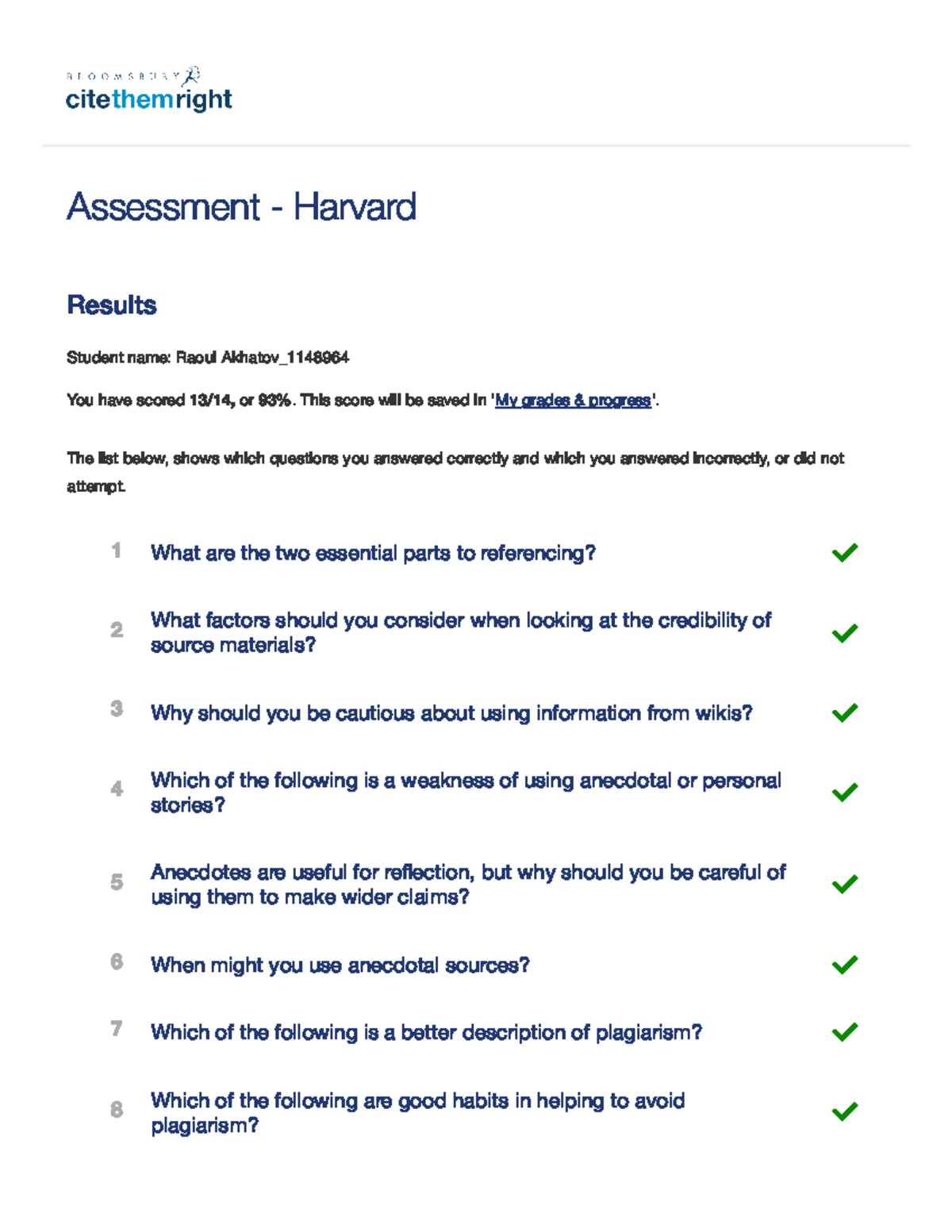 Assessment Cite Them Right tutorial - Assessment - Harvard Results ...