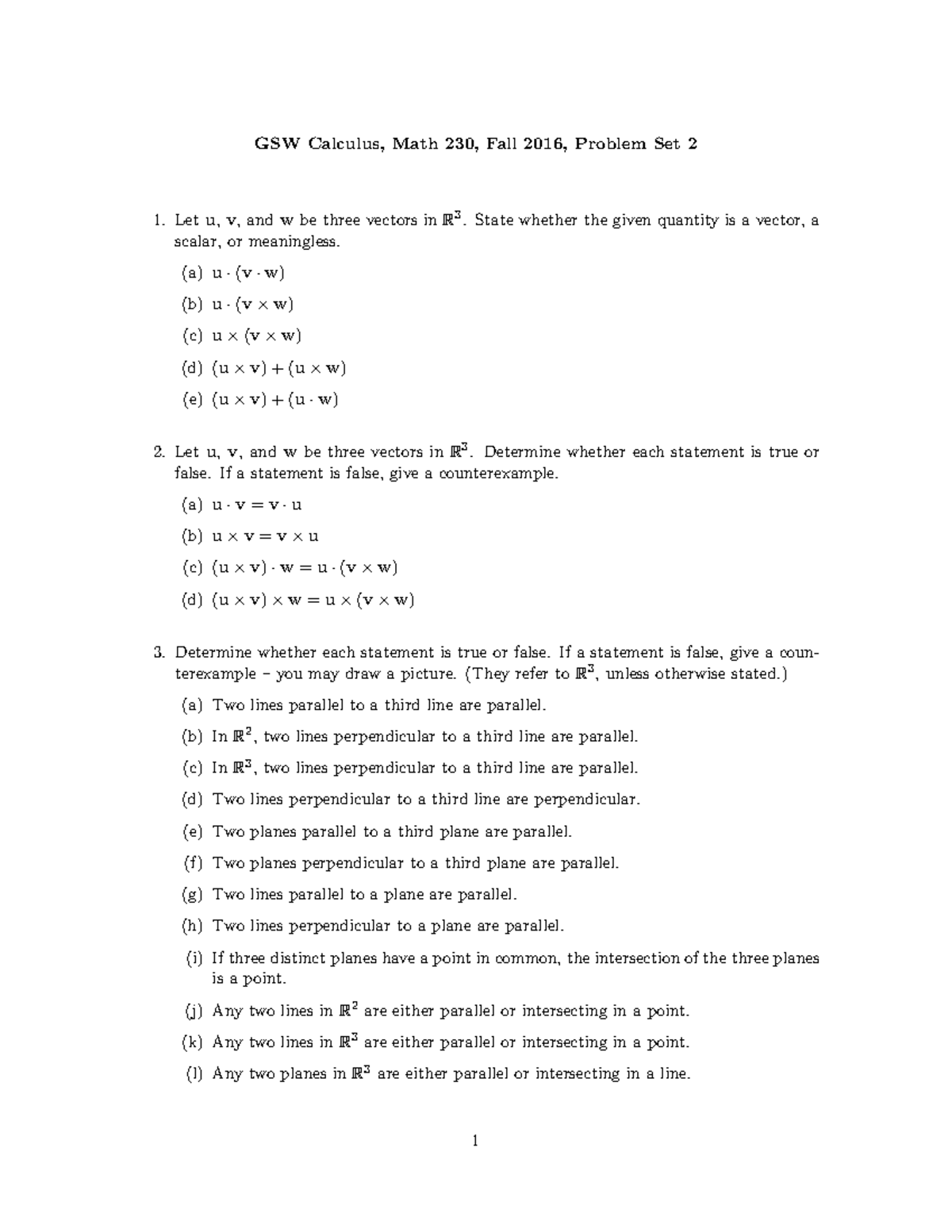 Set-2 fall2016 - GSW Problem Set 2 - Differential Calculus Of ...