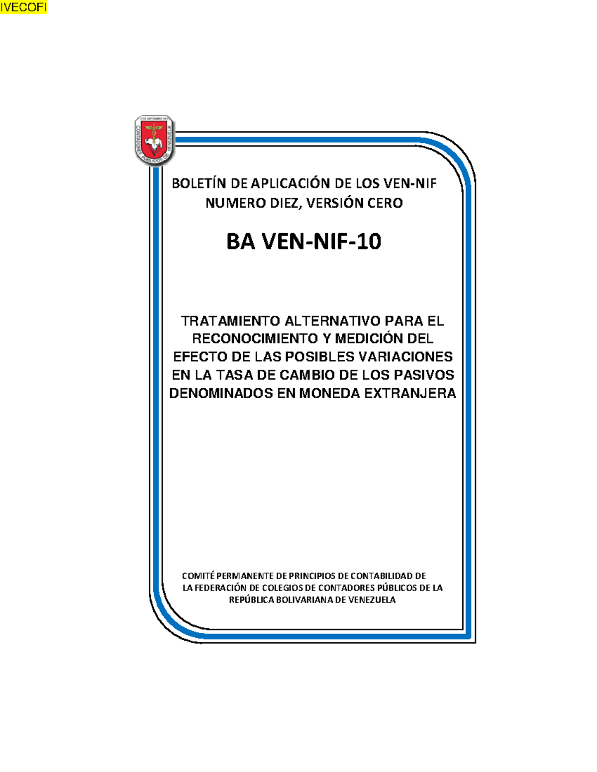 Bavennif 10V0 - NORMAS INTERNACIONALES - BOLETÍN DE APLICACIÓN DE LOS ...