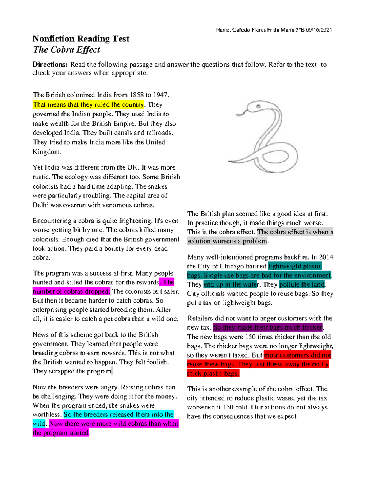 The Cobra Effect_ ejercicio - Inglés 2 - UAEM - Studocu