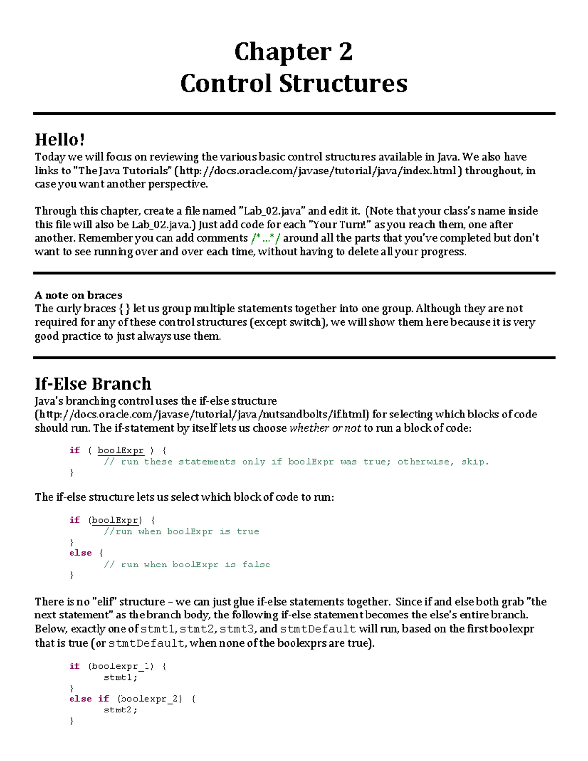 Control-structures - important topic of Control-structures - Chapter 2 Control Structures Hello ...