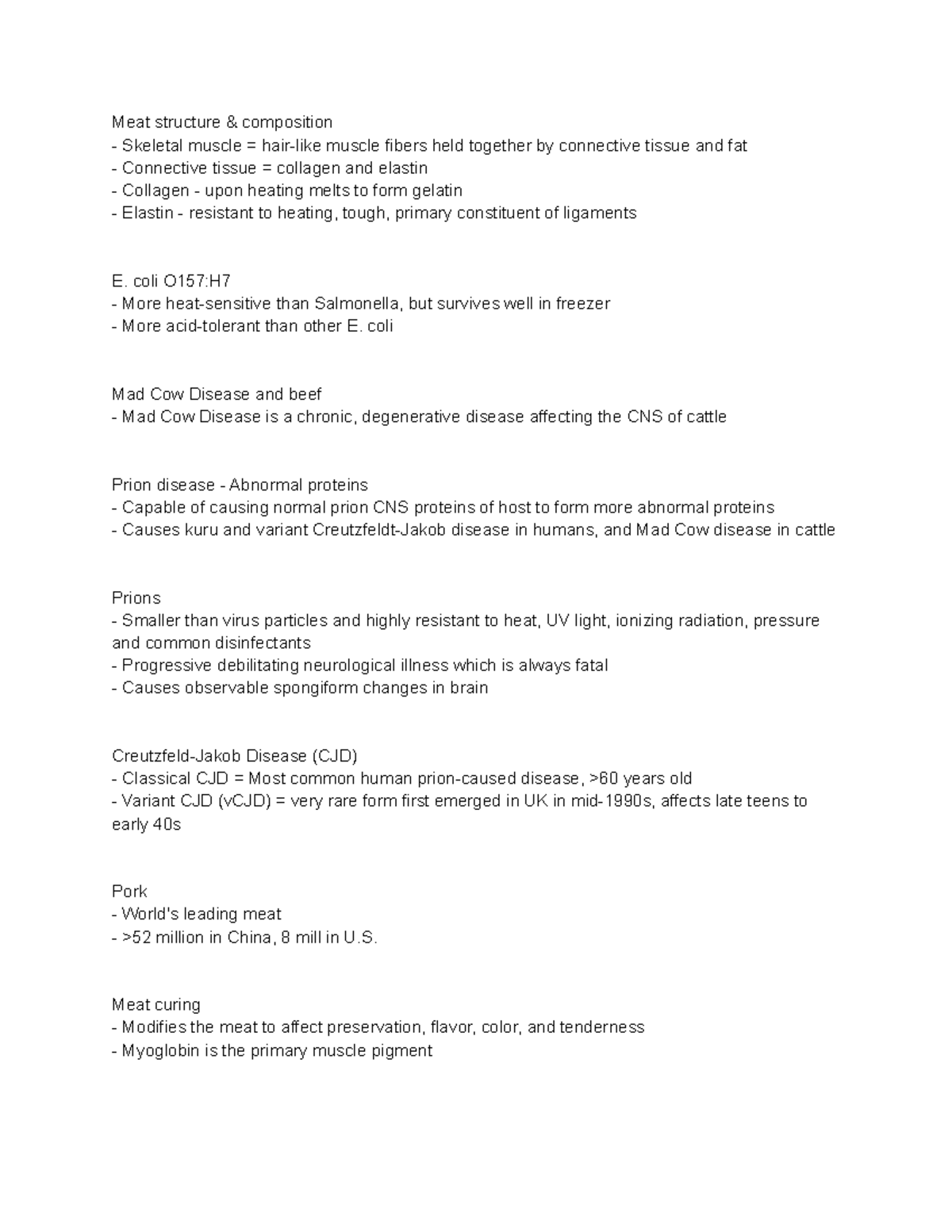 What is food science Notes 15 - Meat structure & composition Skeletal ...