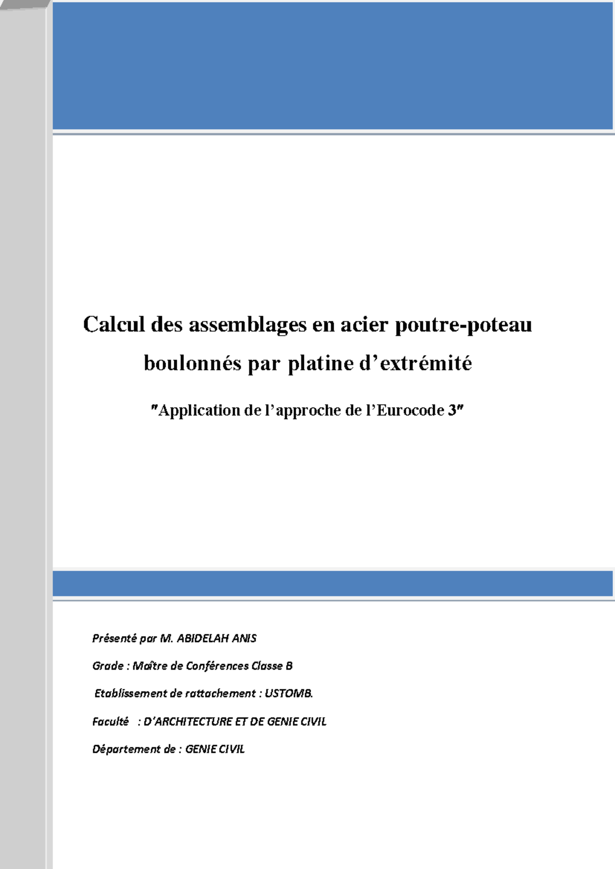 Calcul assemblages - Summary Assemblage bolounes - Calcul des assemblages en acier poutre-poteau ...