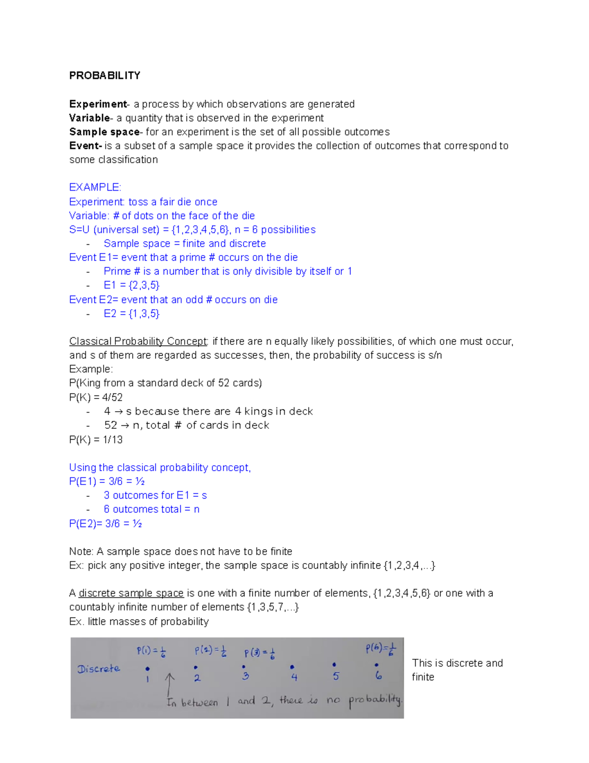 Lecture 1 Probability - PROBABILITY Experiment - a process by which ...