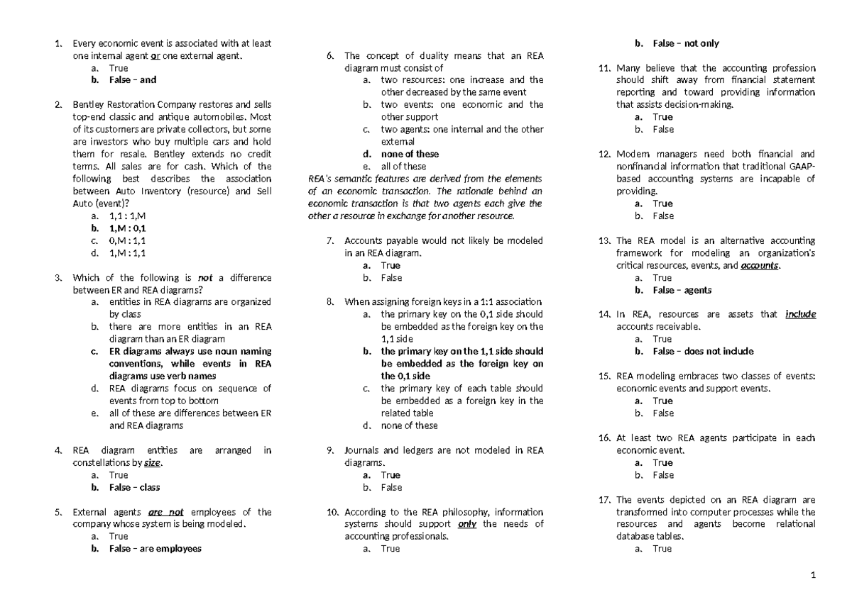 AIS Ch 1 0 Answer Sheet Upload - Every economic event is associated ...