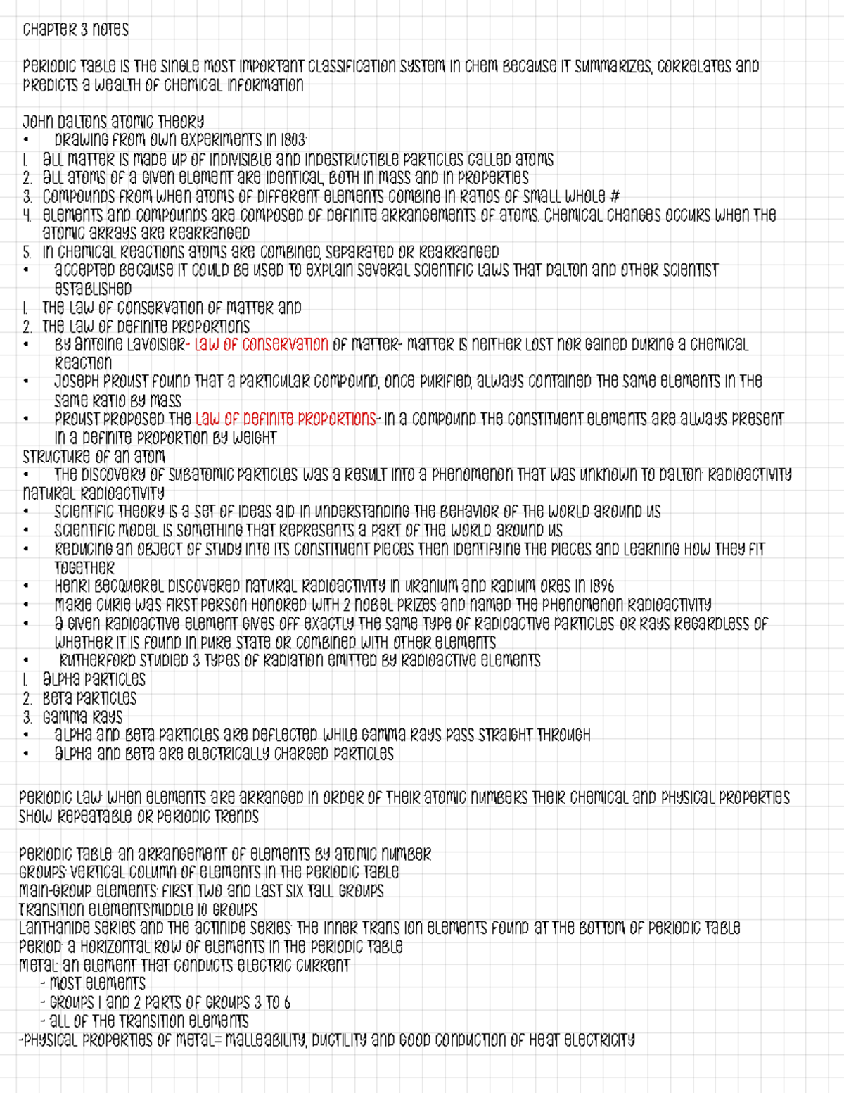 Chemch 3 - online chem notes - chapter 3 notes Periodic table is the ...
