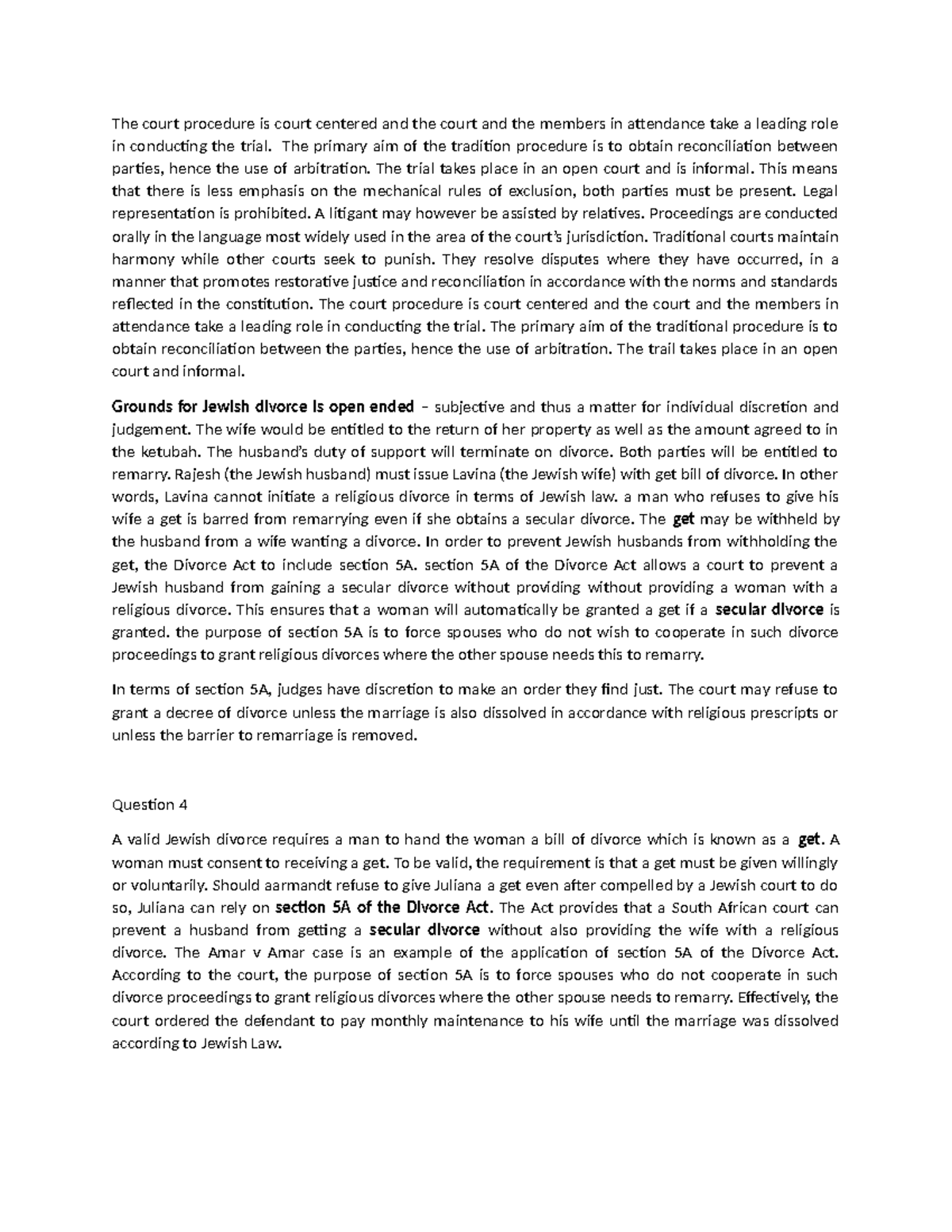 Indigenous Law summaries - The court procedure is court centered and ...