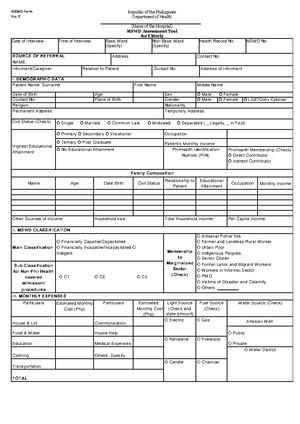 MSWD Assessment Tool for adult F3 1 - MSWD Form No. 3 Republic of the ...