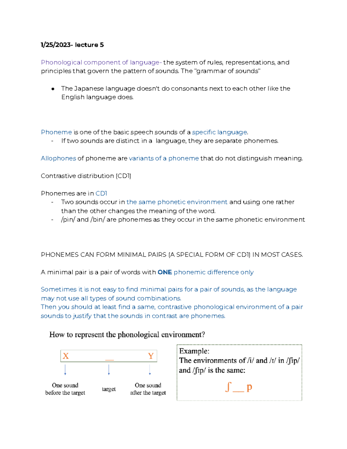 Lin 401 lecture 5 Phonology 1 - 1/25/2023- lecture 5 Phonological ...