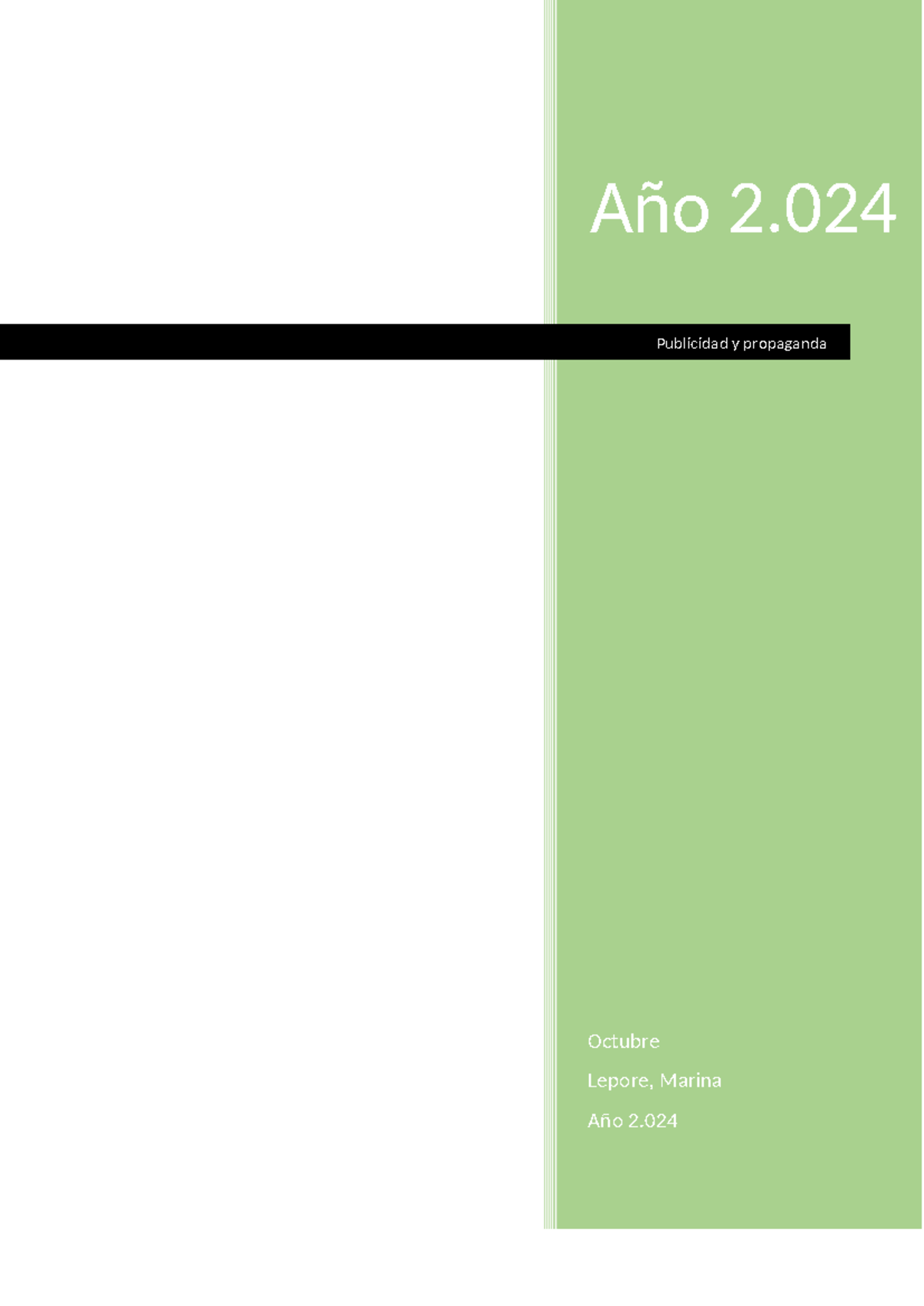 Secuencia de Lengua.Propagandas y publicidades - Año 2. Octubre Lepore, Marina Año 2. Publicidad ...