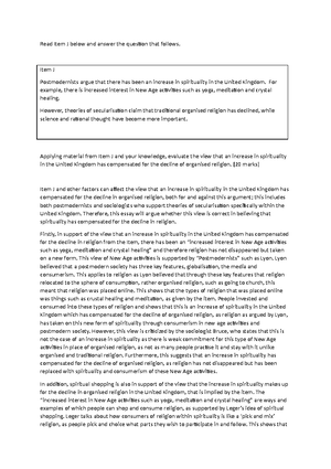 Sociology 20 mark question - Families and Households - Item D Feminist ...
