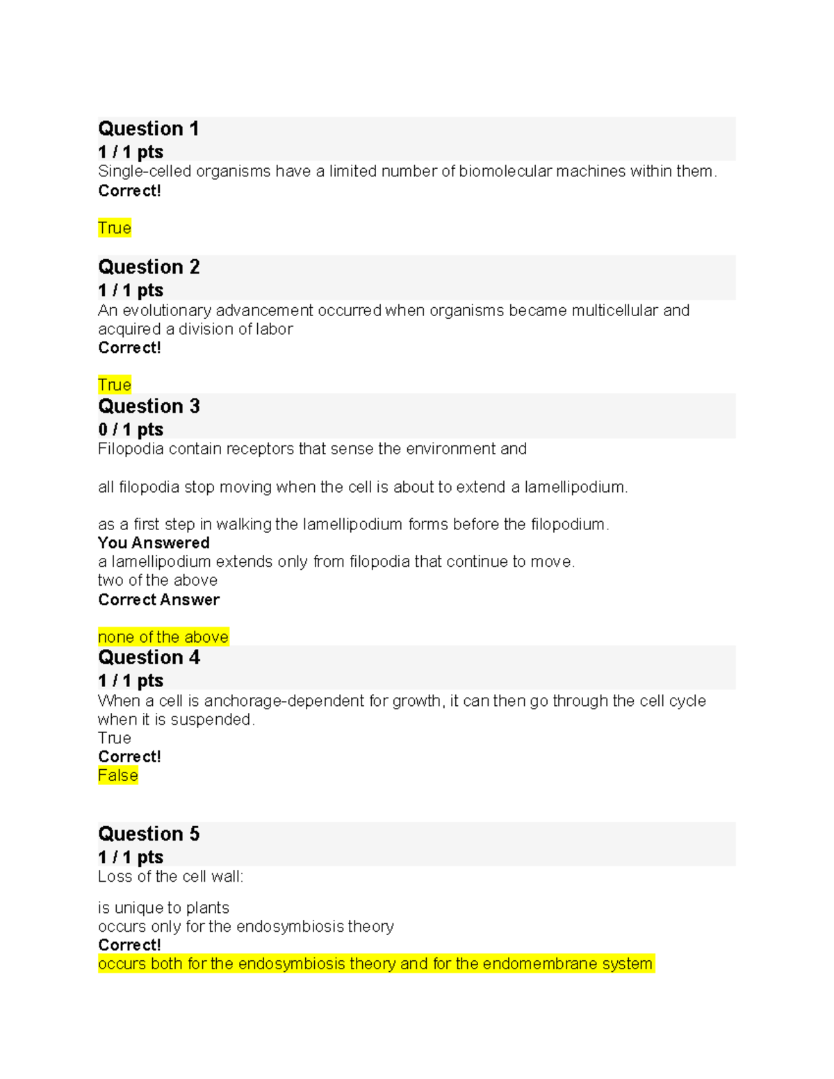 exam 1 for cell biology 353 at ASU 2019/2020 - BIO 353 - ASU - Studocu