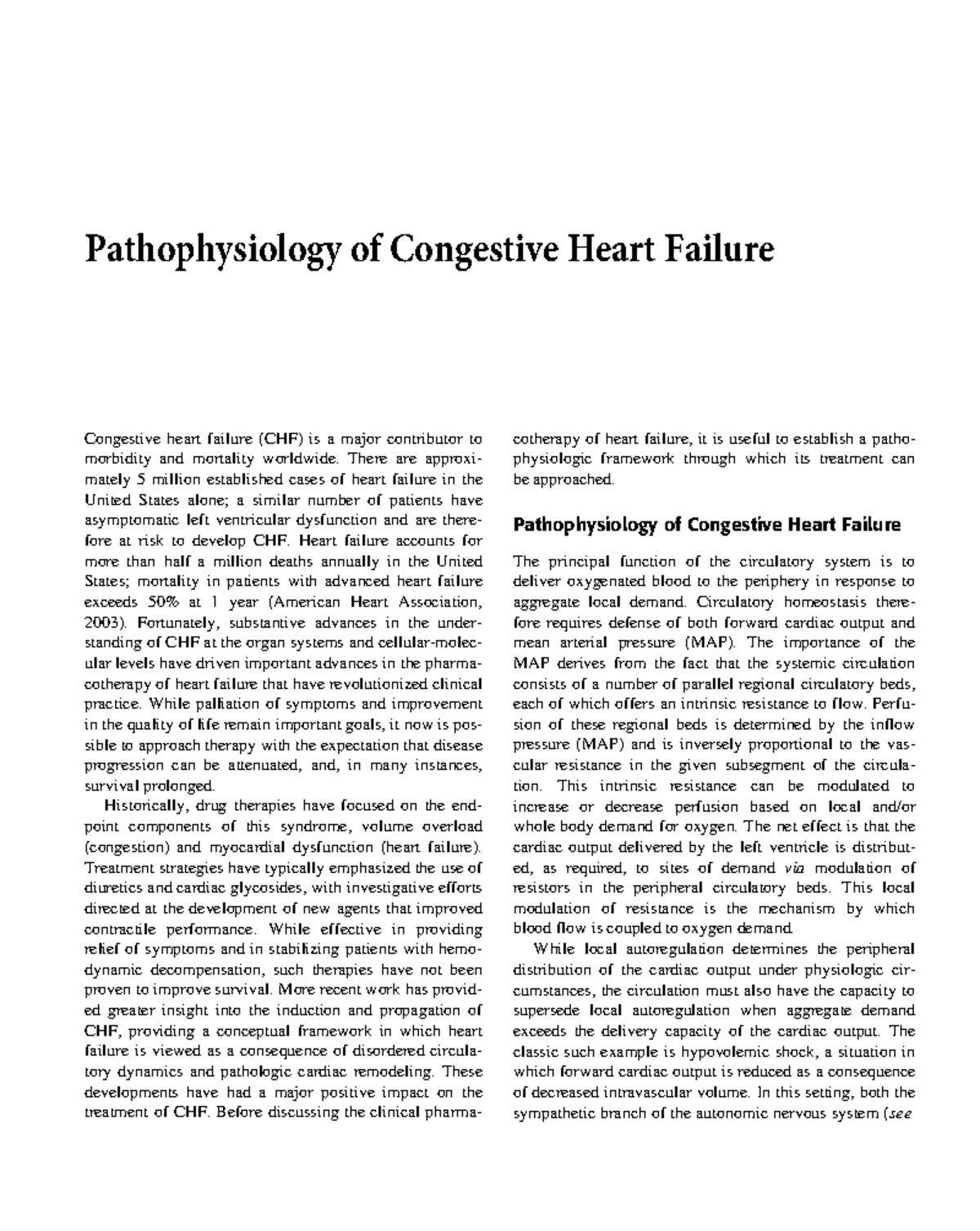 Pathophysiology of Congestive Heart Failure - Pathophysiology of ...