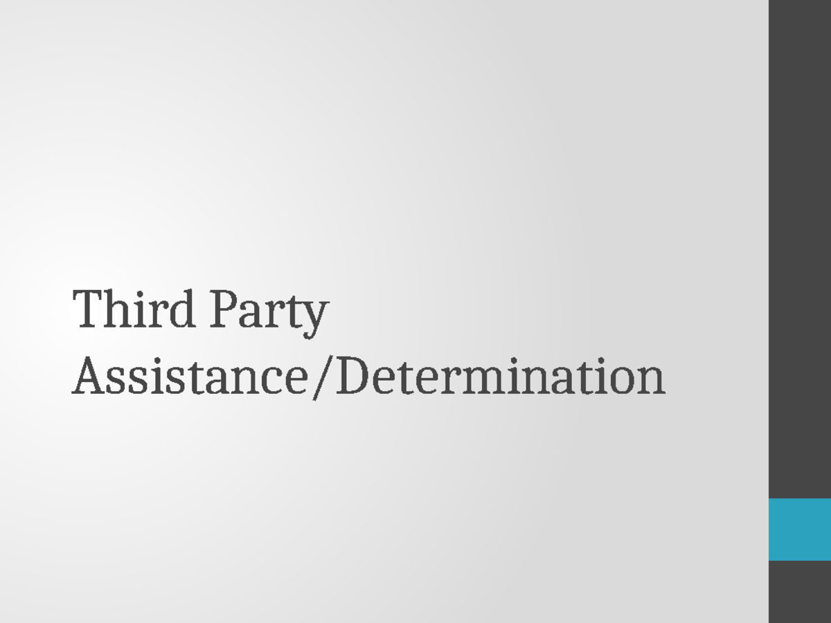 52 Third Party Assistance-Detemination - Tagged - Third Party ...