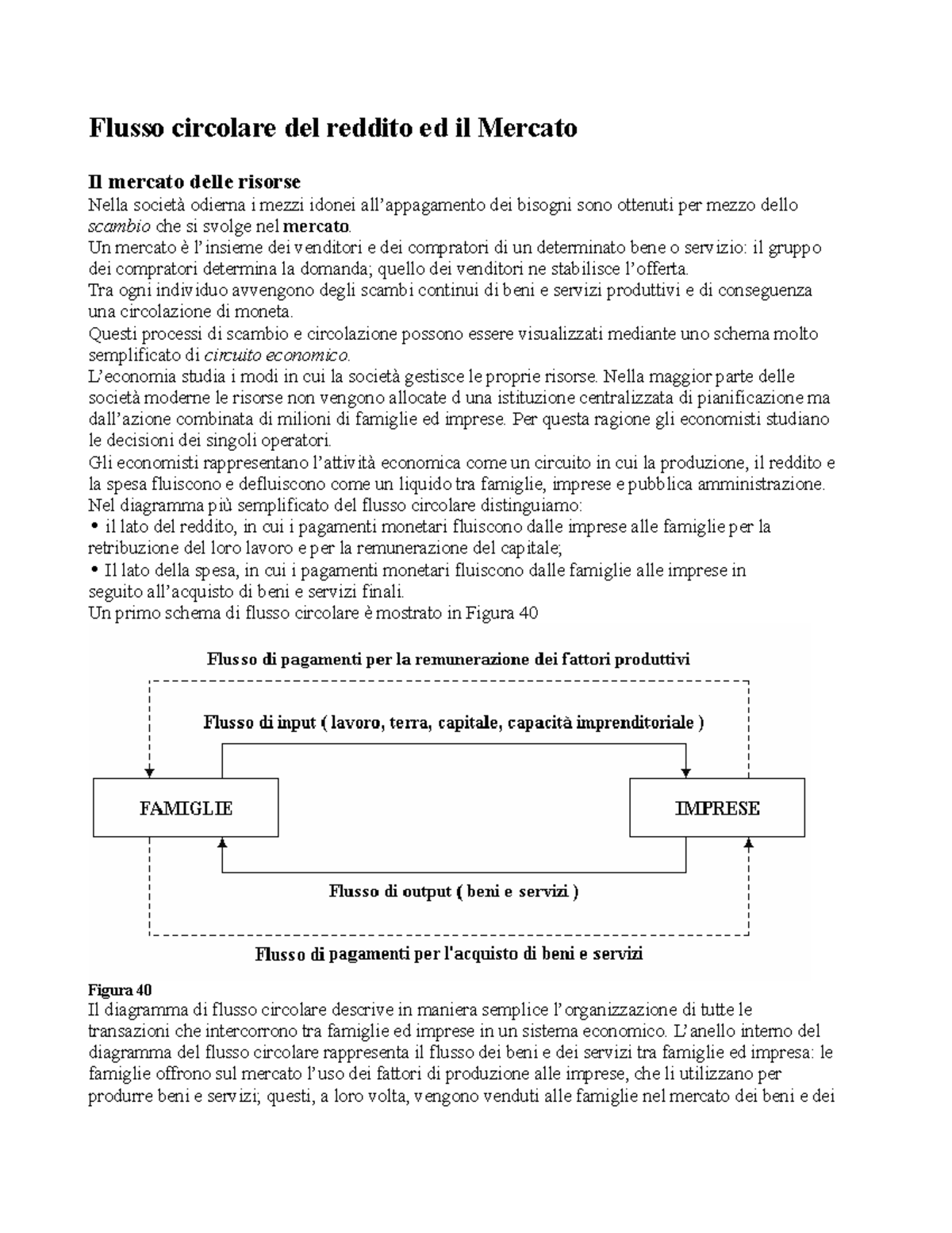 Lezione.6 (Flusso circolare del reddito e mercato) - Flusso circolare ...