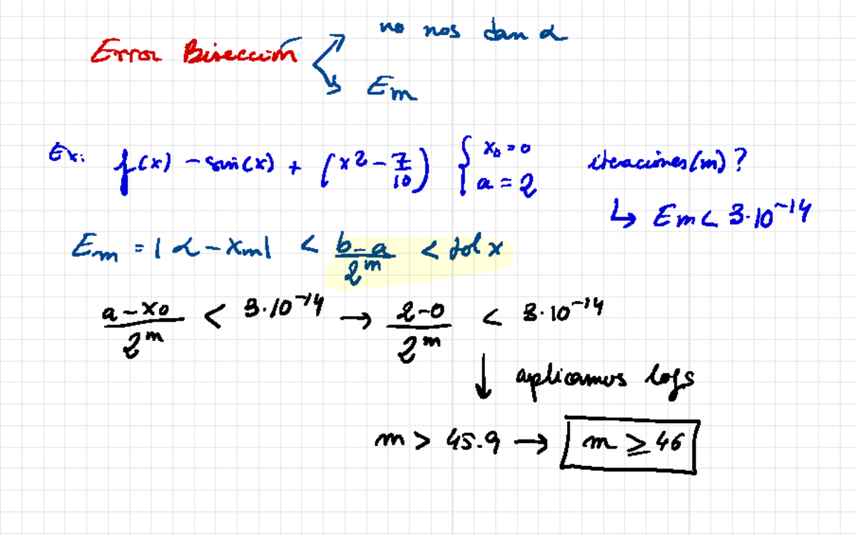 Calculo - Integracion numerica y ecuaciones - Error Bisecan ¢ no nos ...
