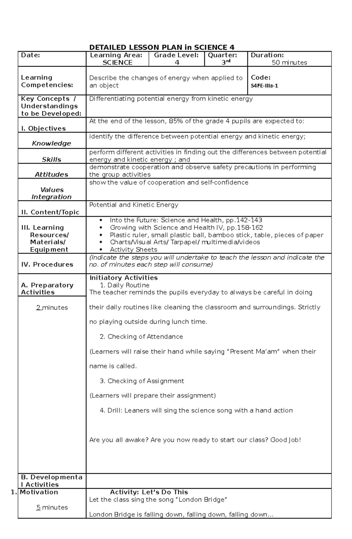 DLP in Science 4 Q3 - To have a detailed steps on how to make a ...