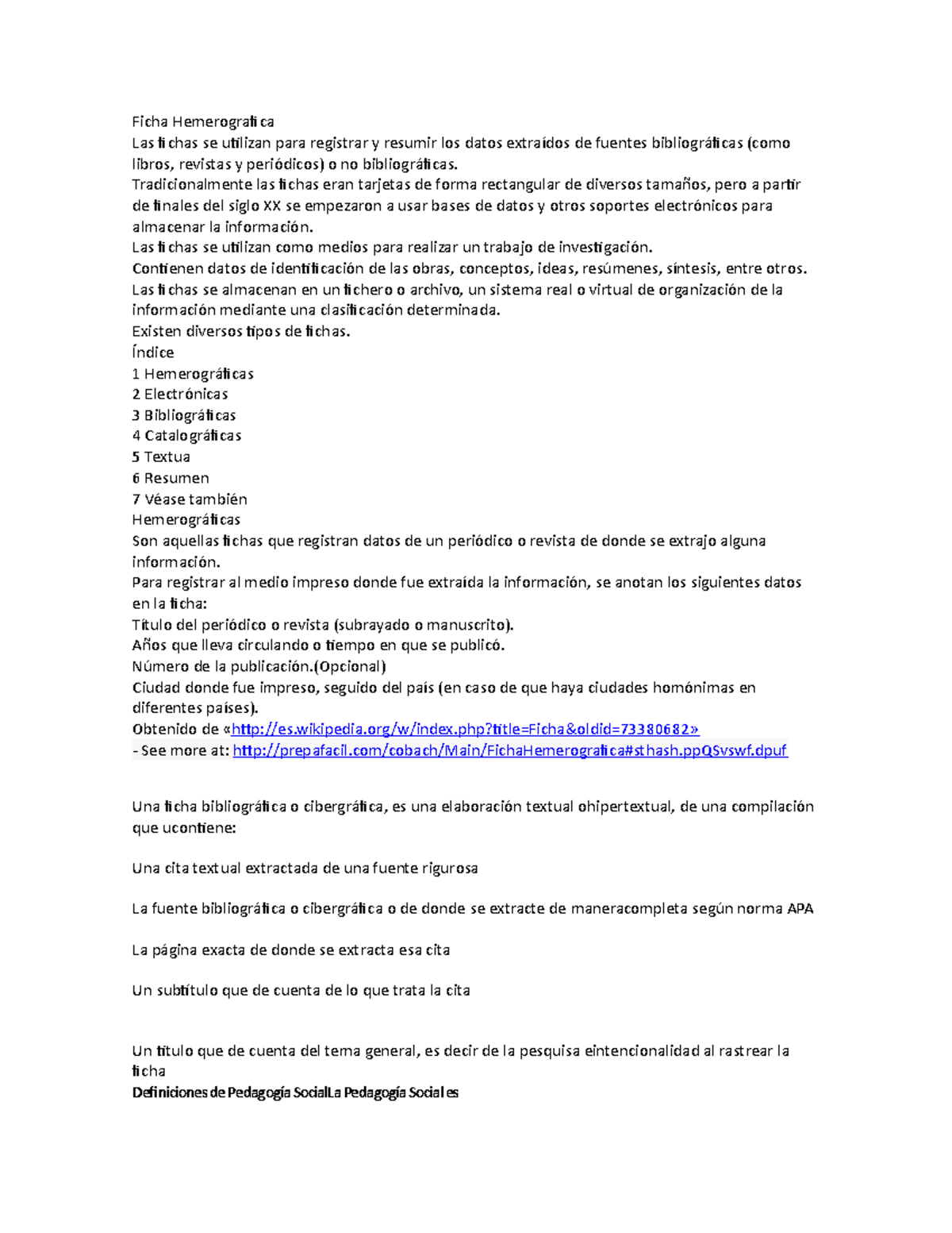Ficha Hemerografica - Tema de clase - Ficha Hemerografica Las fichas se ...
